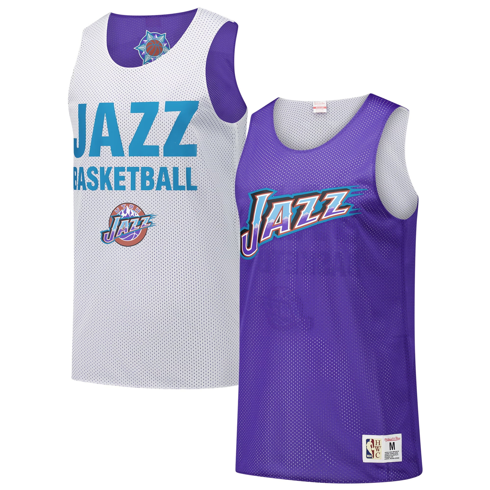 Men's Mitchell & Ness Purple Utah Jazz Hardwood Classics Reversible ...