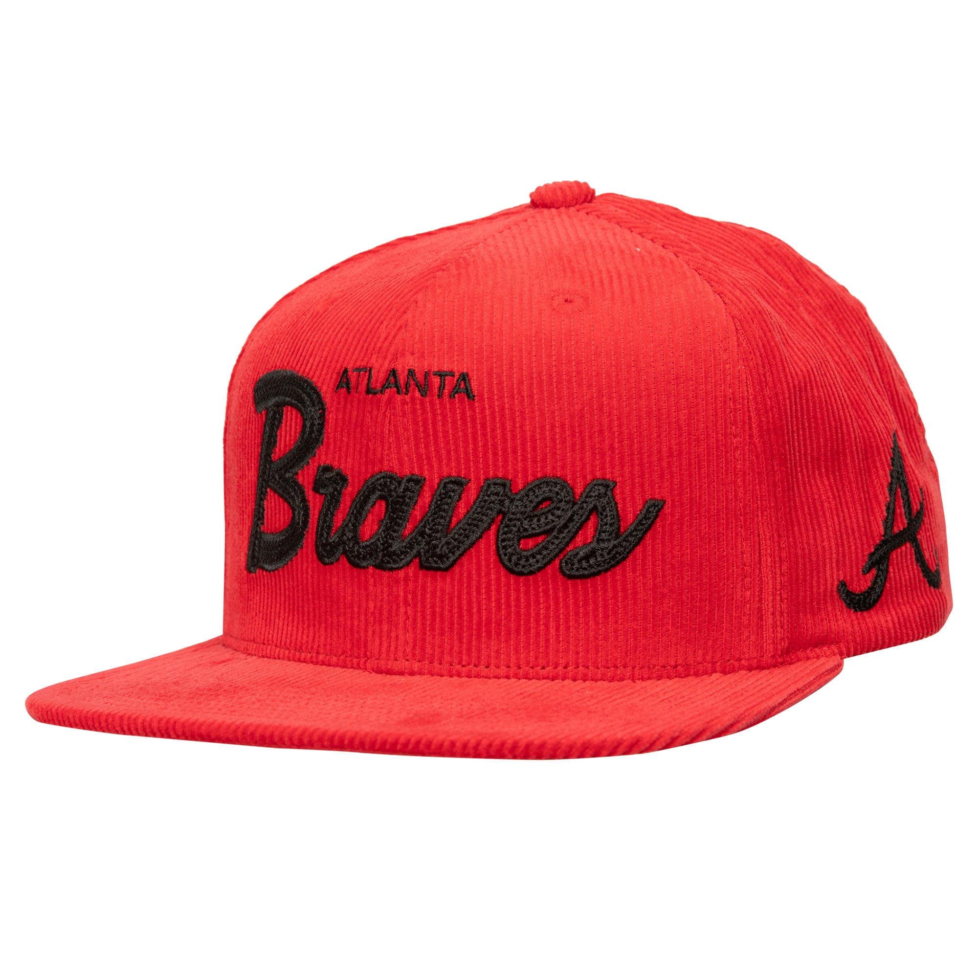 Men's Mitchell & Ness Red Atlanta Braves Corduroy Snapback Hat ...