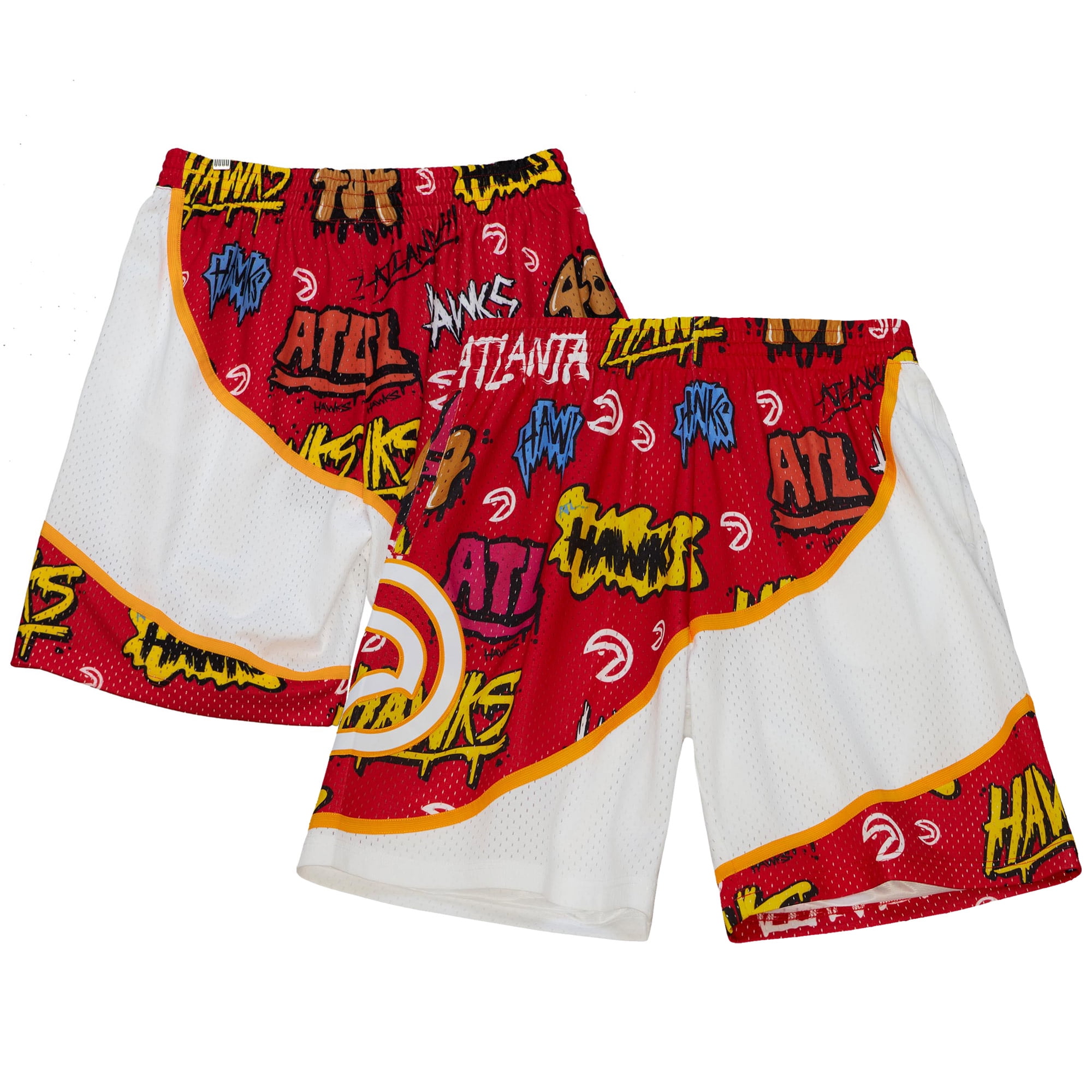 Men's Mitchell & Ness Red Atlanta Hawks 1998-99 Hardwood Classics Slap ...