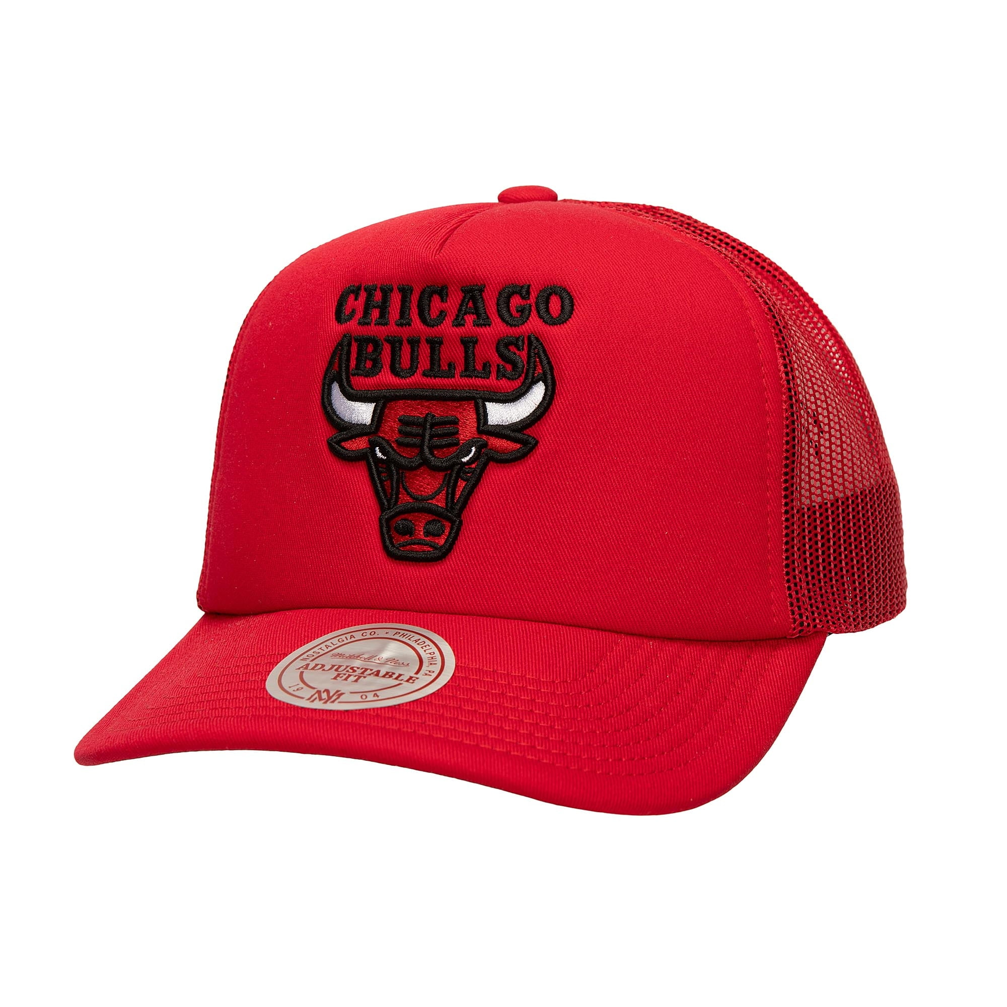 Men's Mitchell & Ness Red Chicago Bulls Core Evergreen OTC Trucker ...