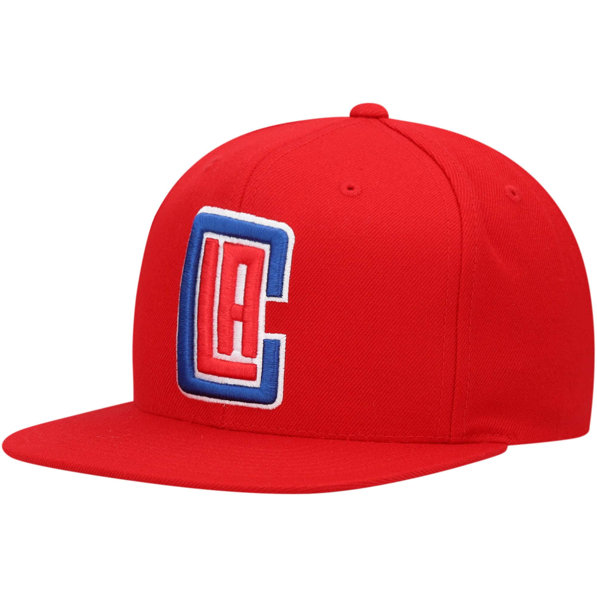 Men's Mitchell & Ness Red LA Clippers Team Ground Snapback Hat ...