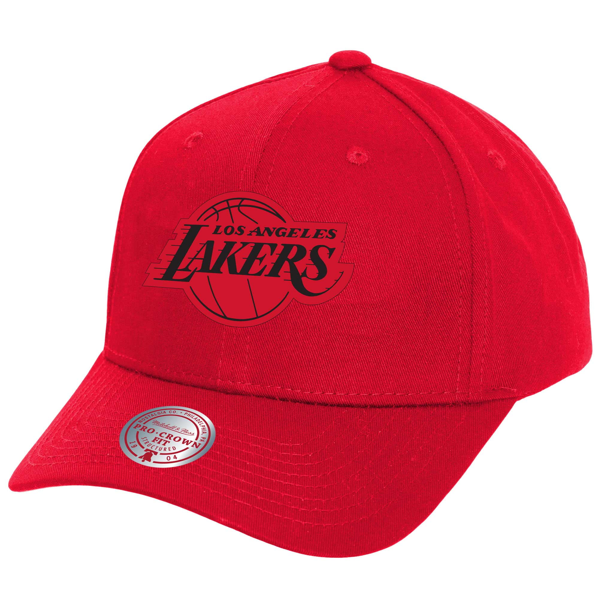 Men's Mitchell & Ness Red Los Angeles Lakers Fire Red Pro Crown ...