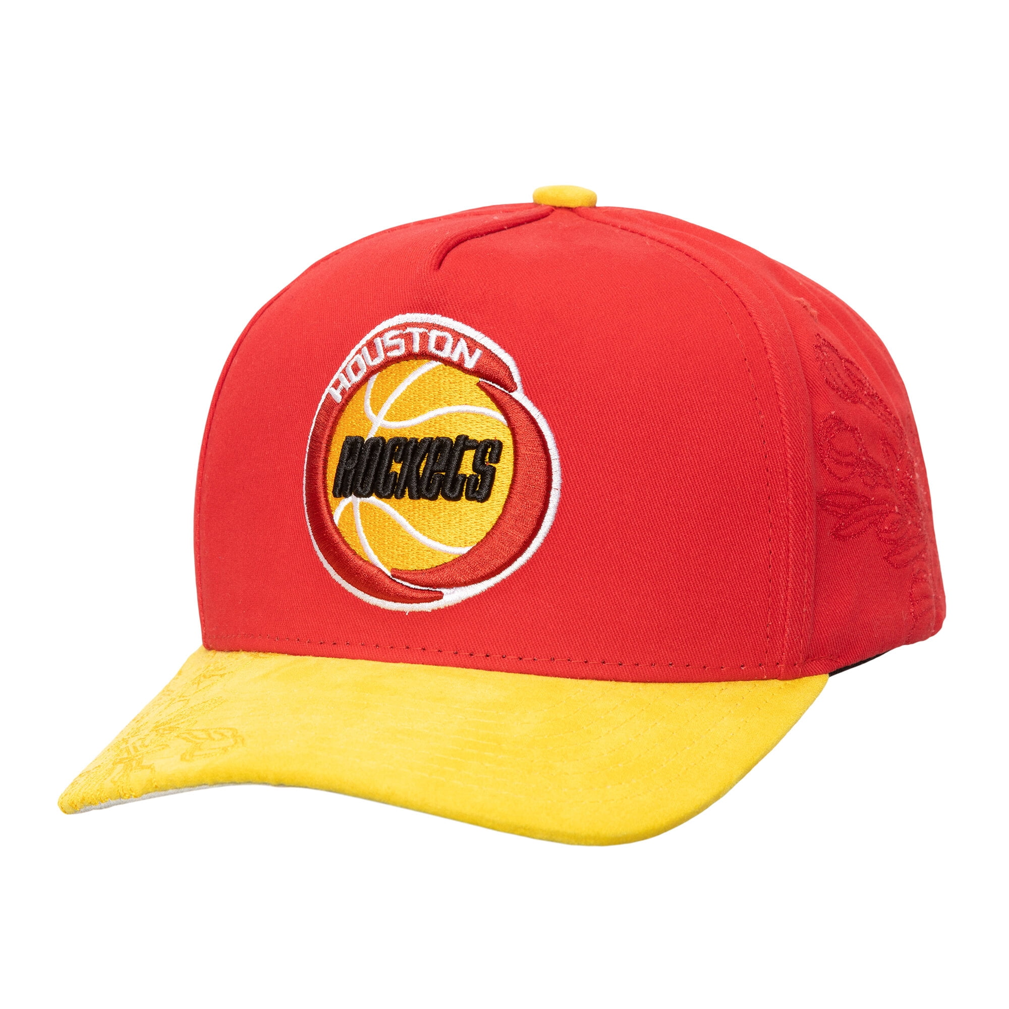 Men's-Mitchell & Ness Red/Yellow Houston Rockets May Flowers Adjustable ...