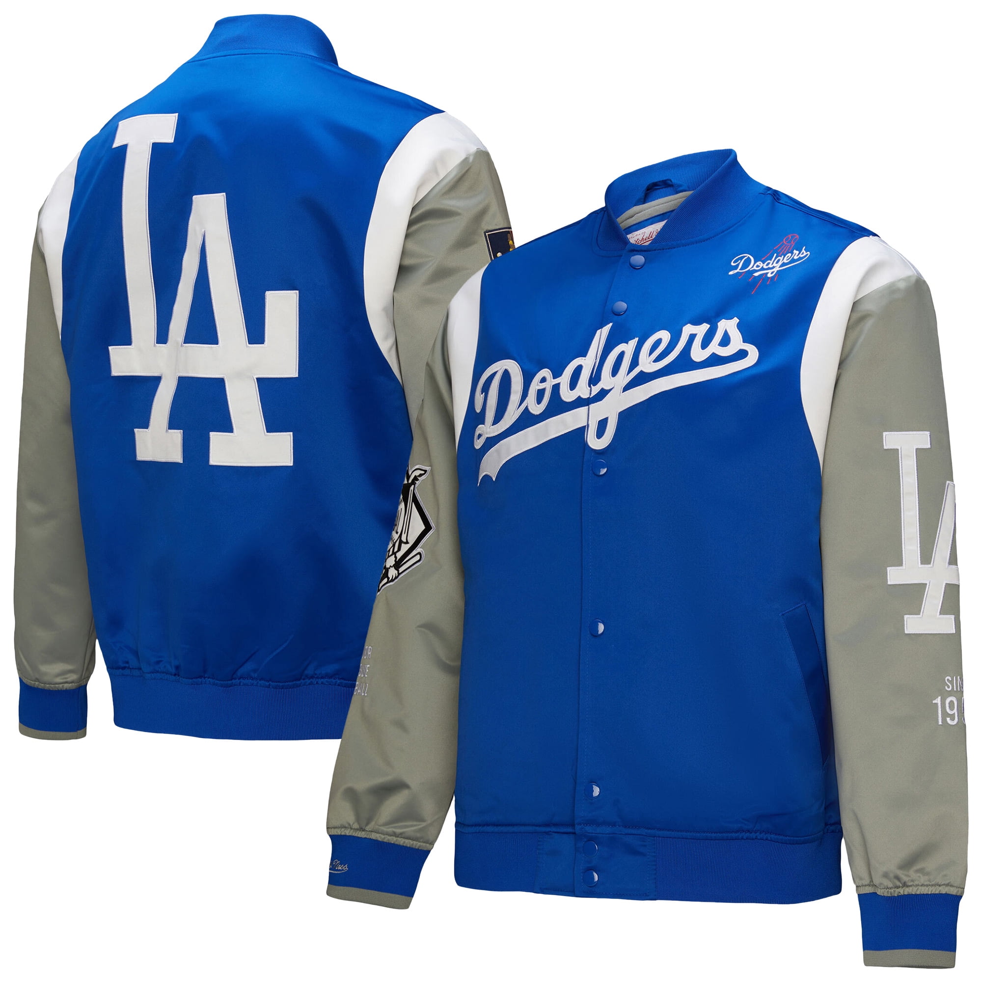 Men's Mitchell & Ness Royal/Gray Los Angeles Dodgers Cooperstown ...