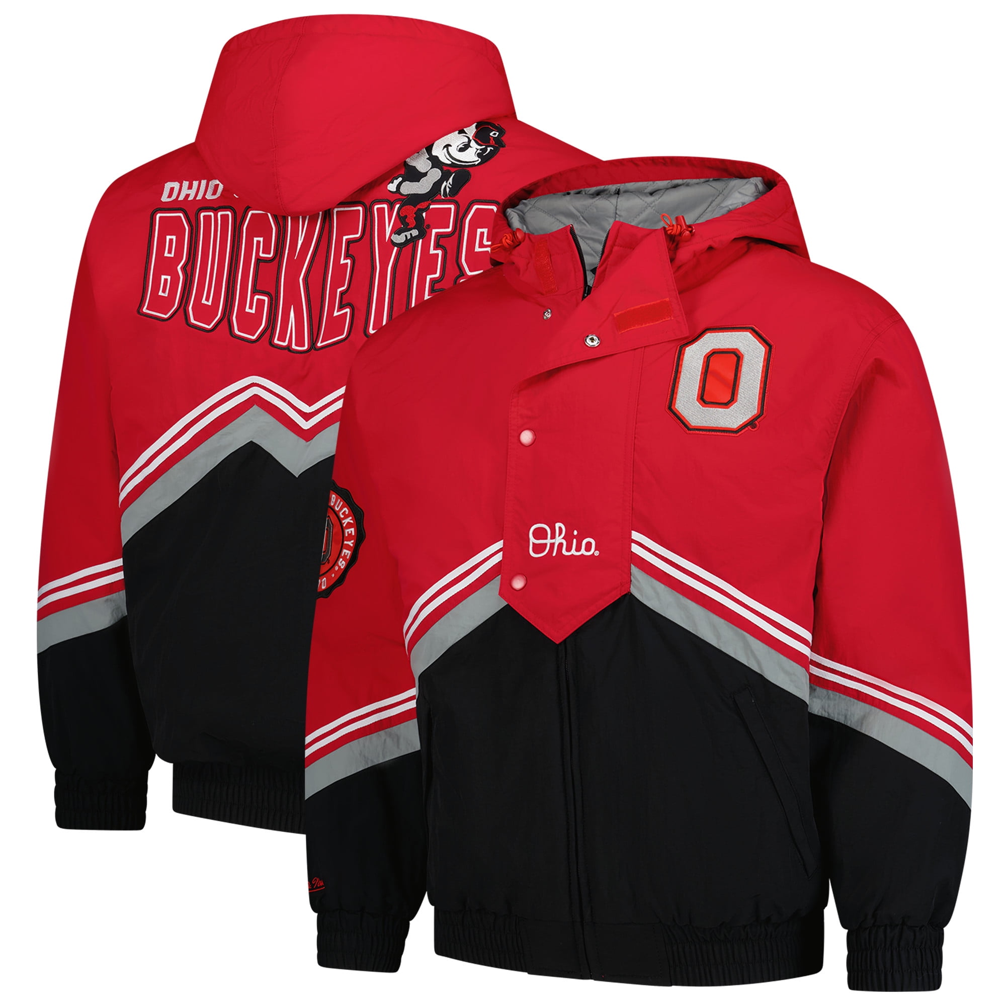 Men's Mitchell & Ness Scarlet/Black Ohio State Buckeyes Throw It Back ...