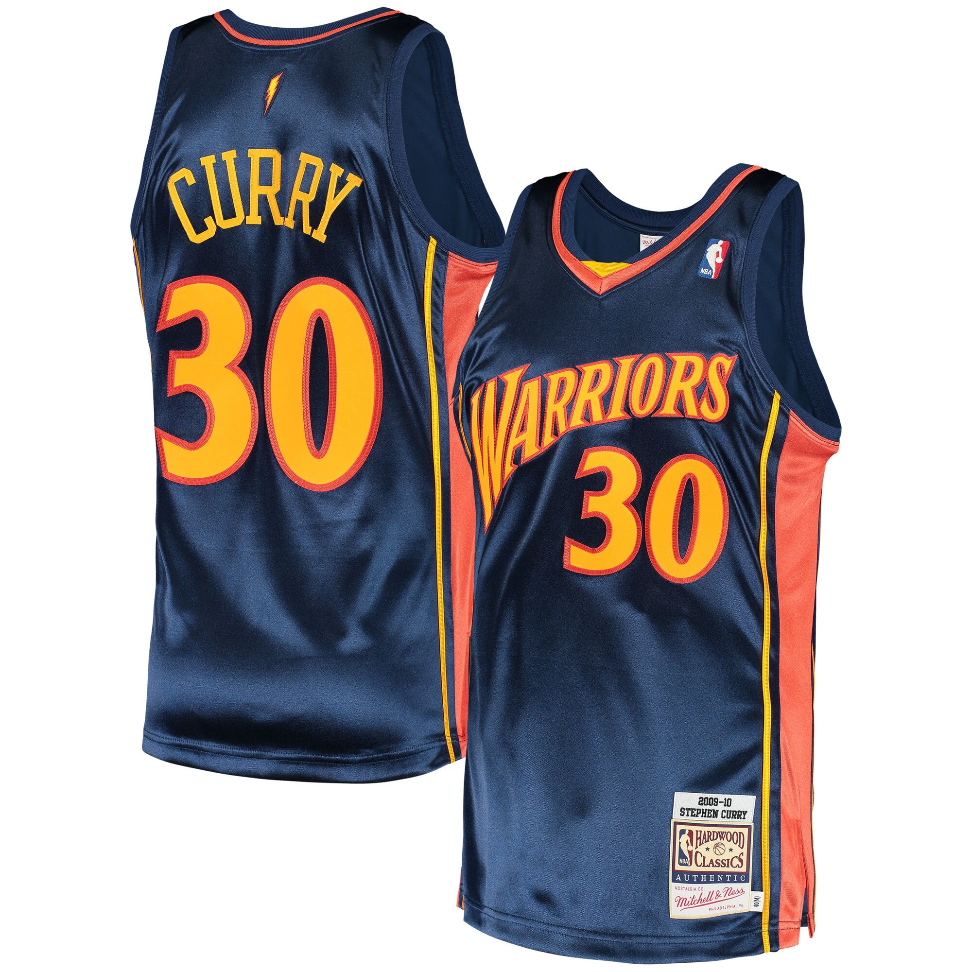 Men's Mitchell & Ness Stephen Curry Navy Golden State Warriors 2009/10 ...