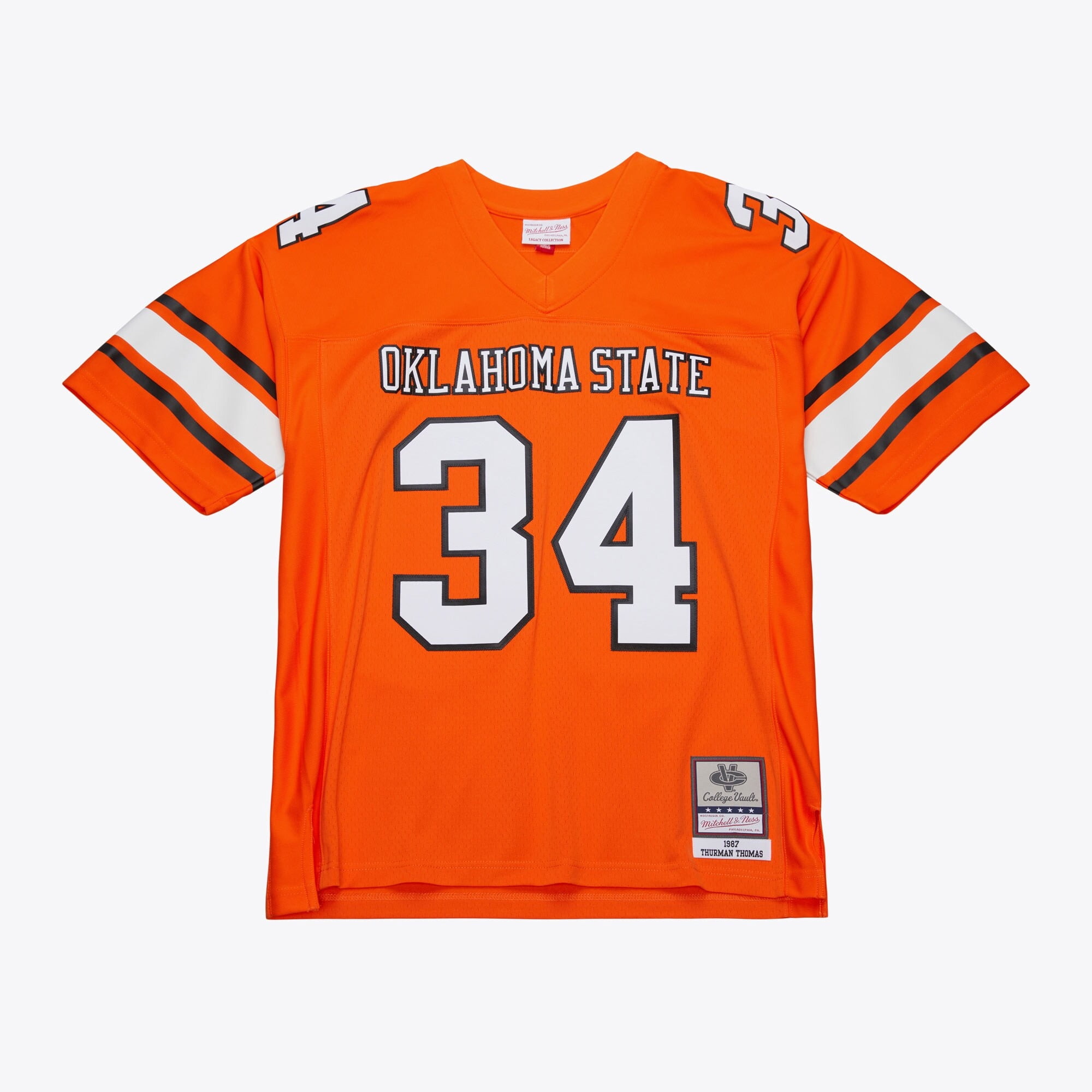 Men's Mitchell & Ness Thurman Thomas Orange Oklahoma State Cowboys 1987 ...