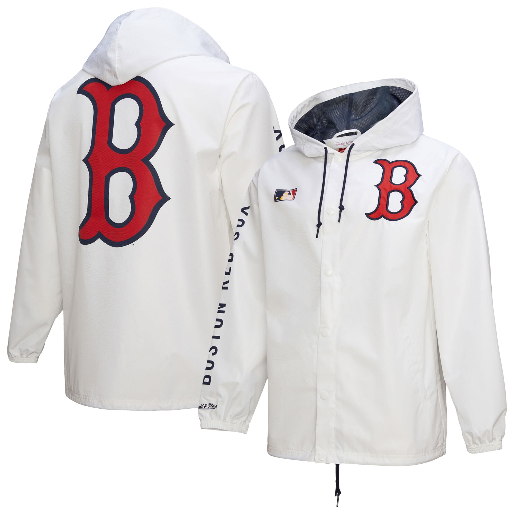 Men's Mitchell & Ness White Boston Red Sox Vintage Full-Snap Hooded ...