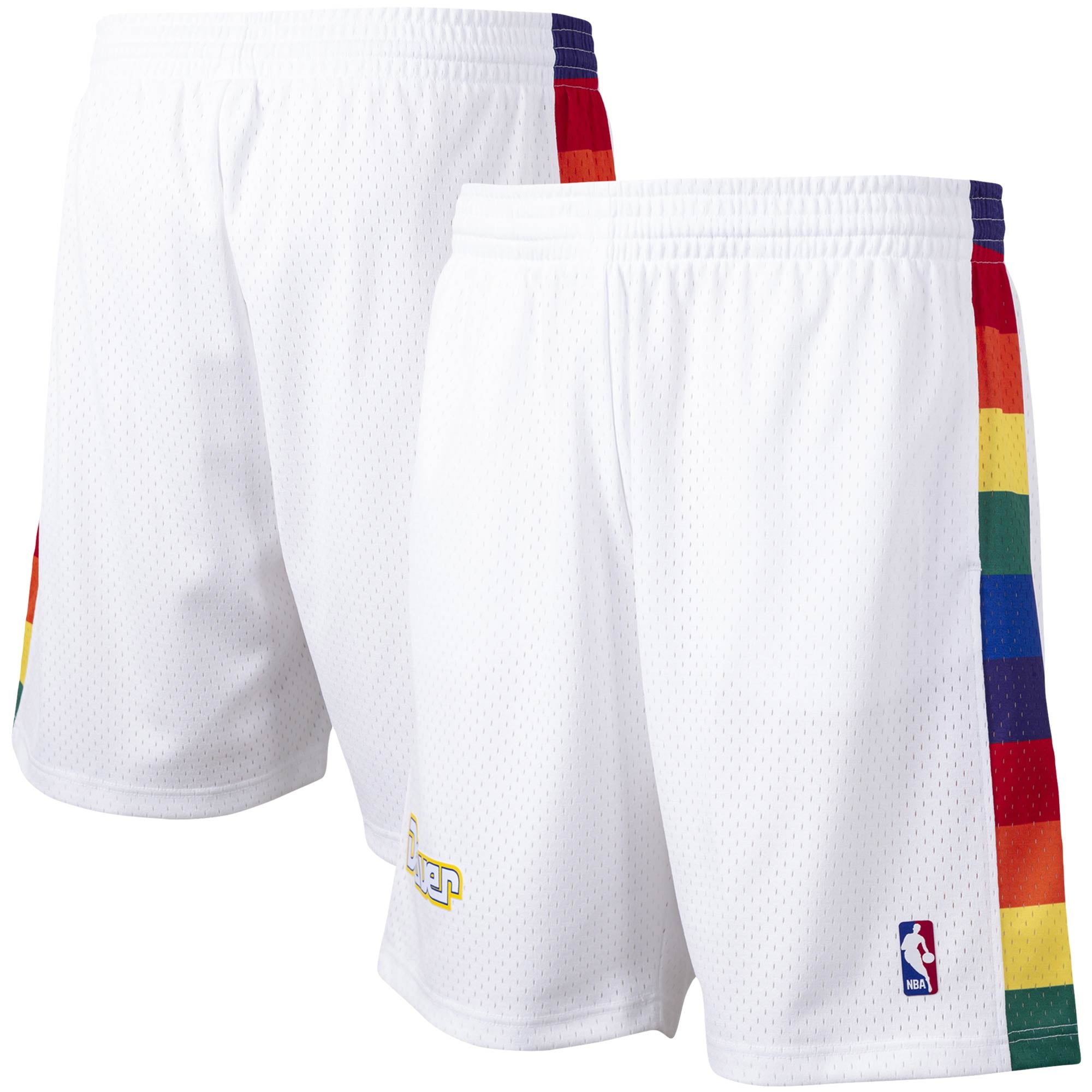 Men's Mitchell & Ness White Denver Nuggets Hardwood Classics Primary ...