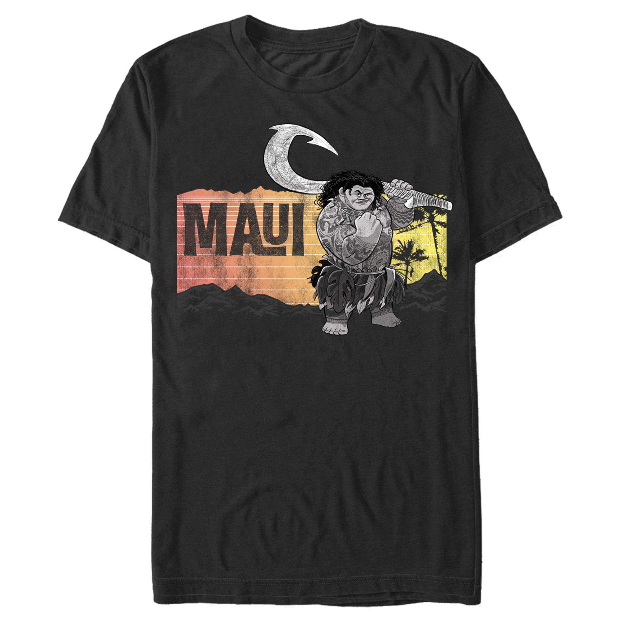 Men's Moana Maui Sunset Portrait Graphic Tee Black 3X Big Tall - Walmart.com