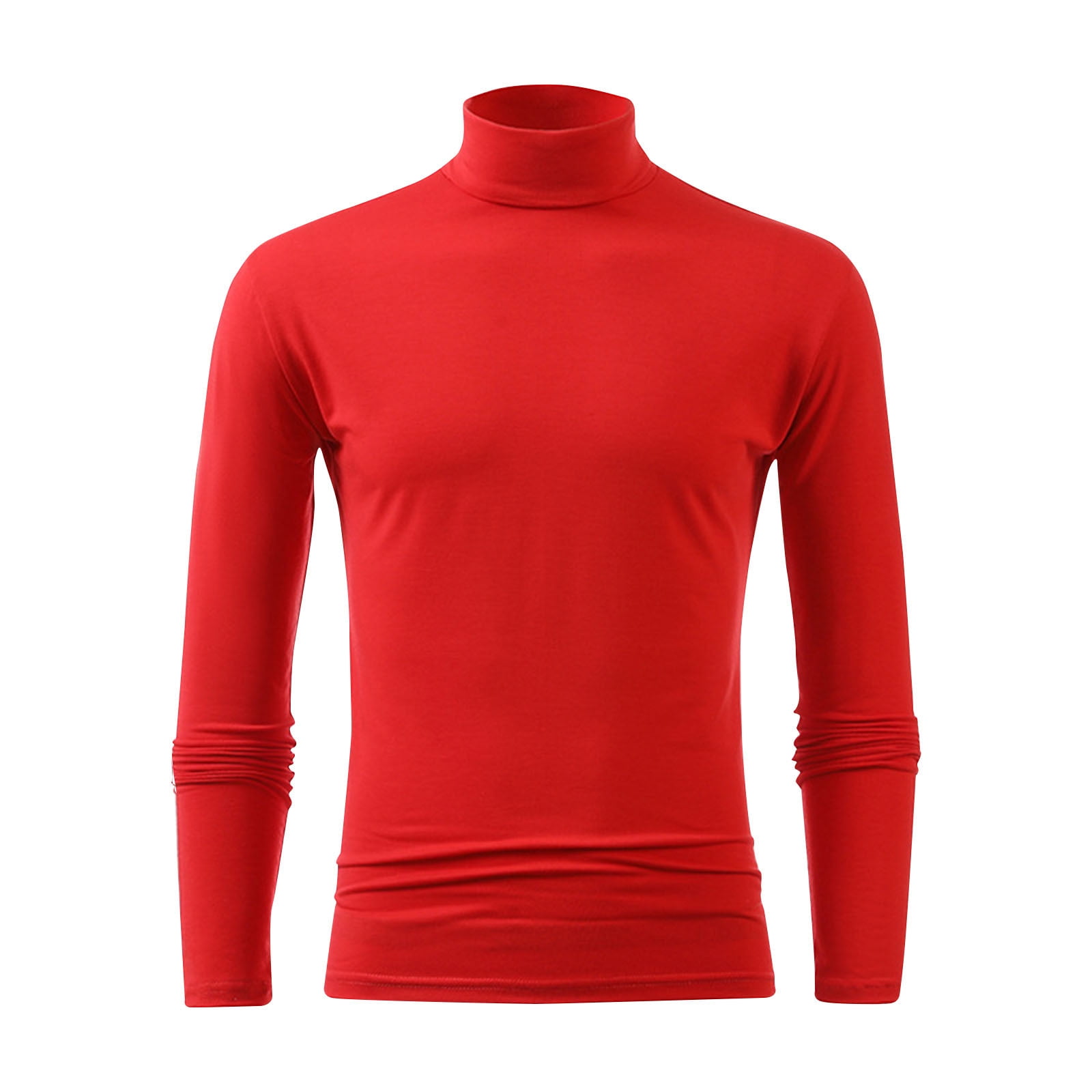 Men's Mock Neck T Shirts Slim Fit Casual Stretch Soft Long Sleeve ...