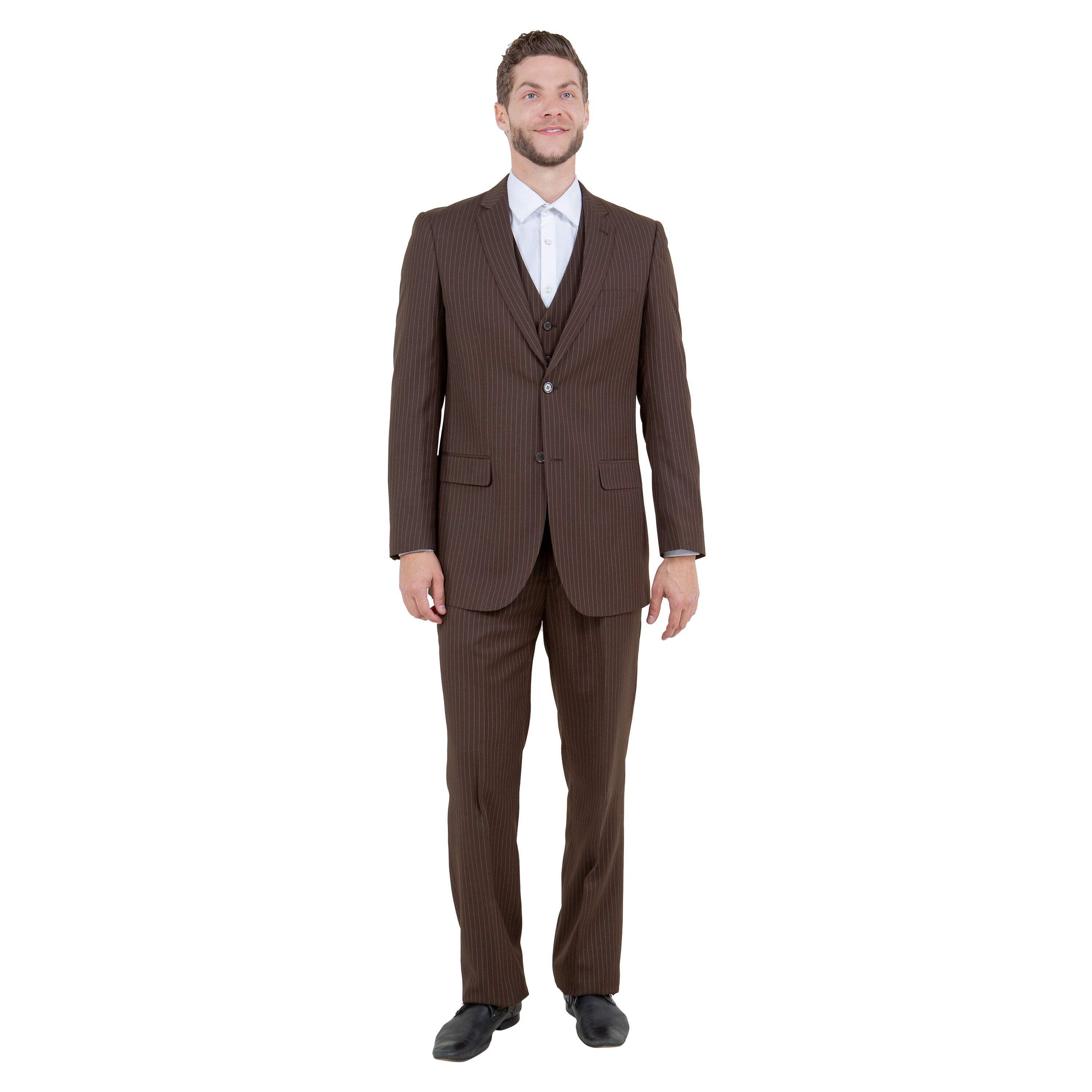 Men's Modern-Fit 3pc Pinstripe Suit, Notch Lapel - Walmart.com