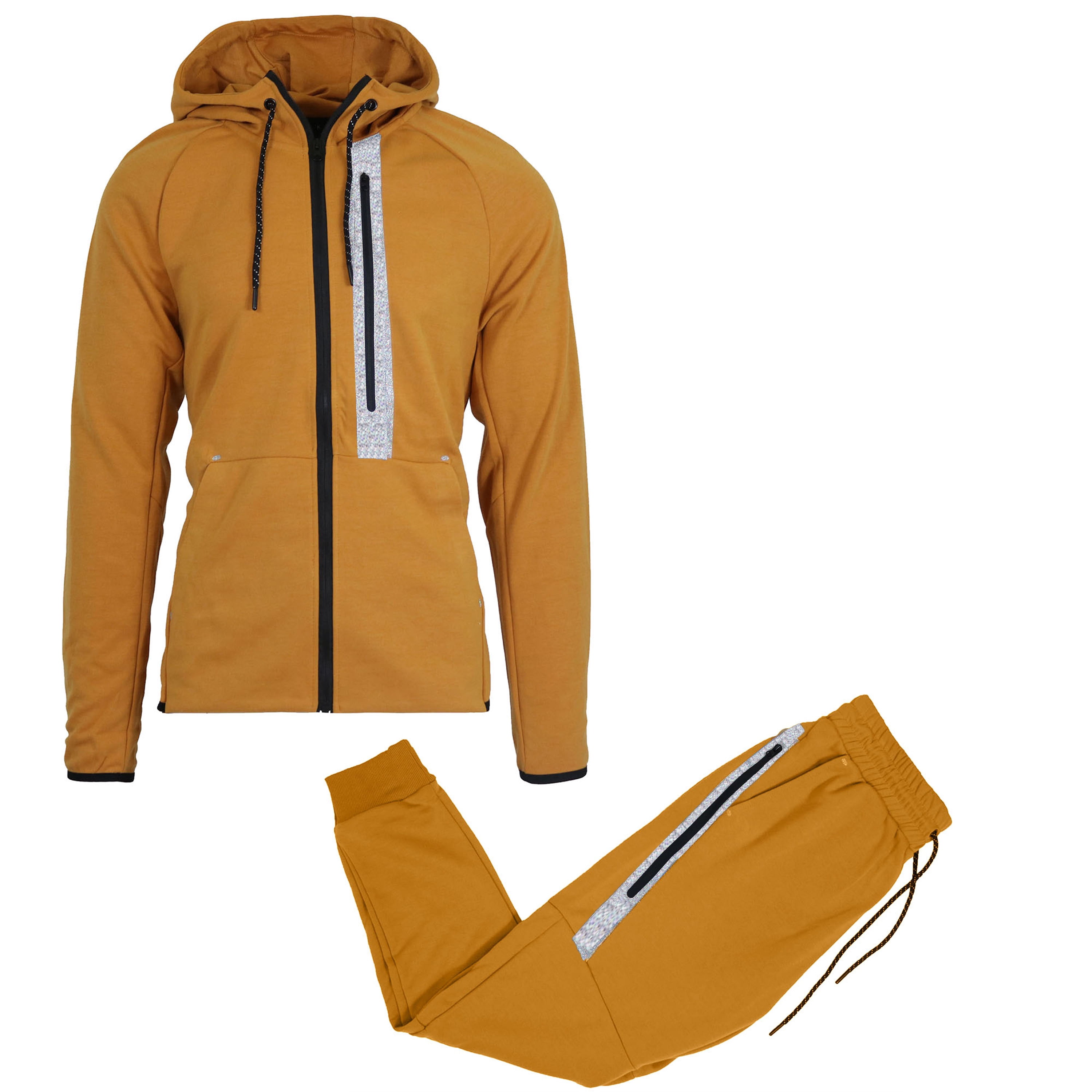 Men's Modern Fit Full Zip Tech Fleece Hoodie and Jogger 2-Piece Set ...