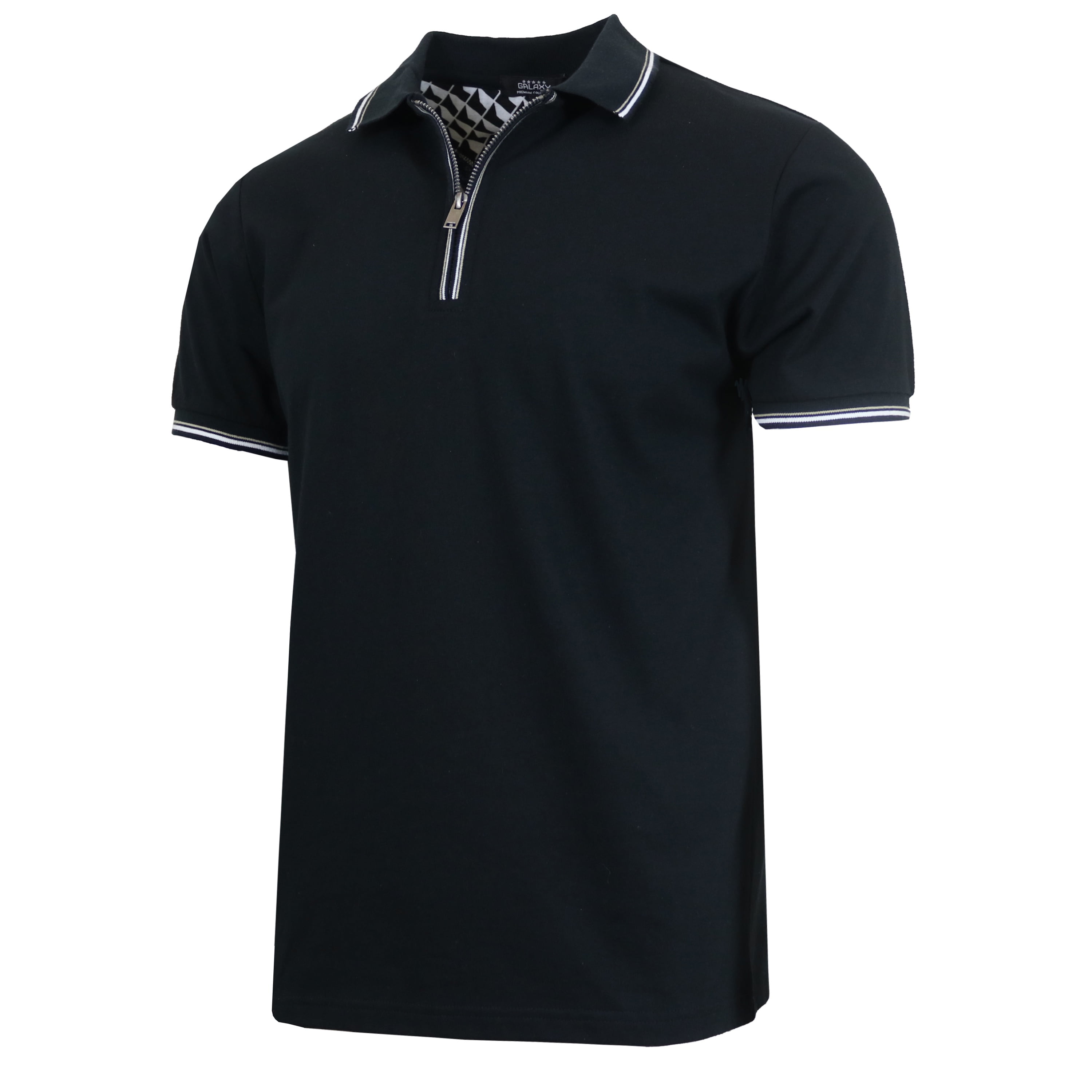 Men’s Modern Fit Polo Shirt with Zip Placket (S-2XL) - Walmart.com