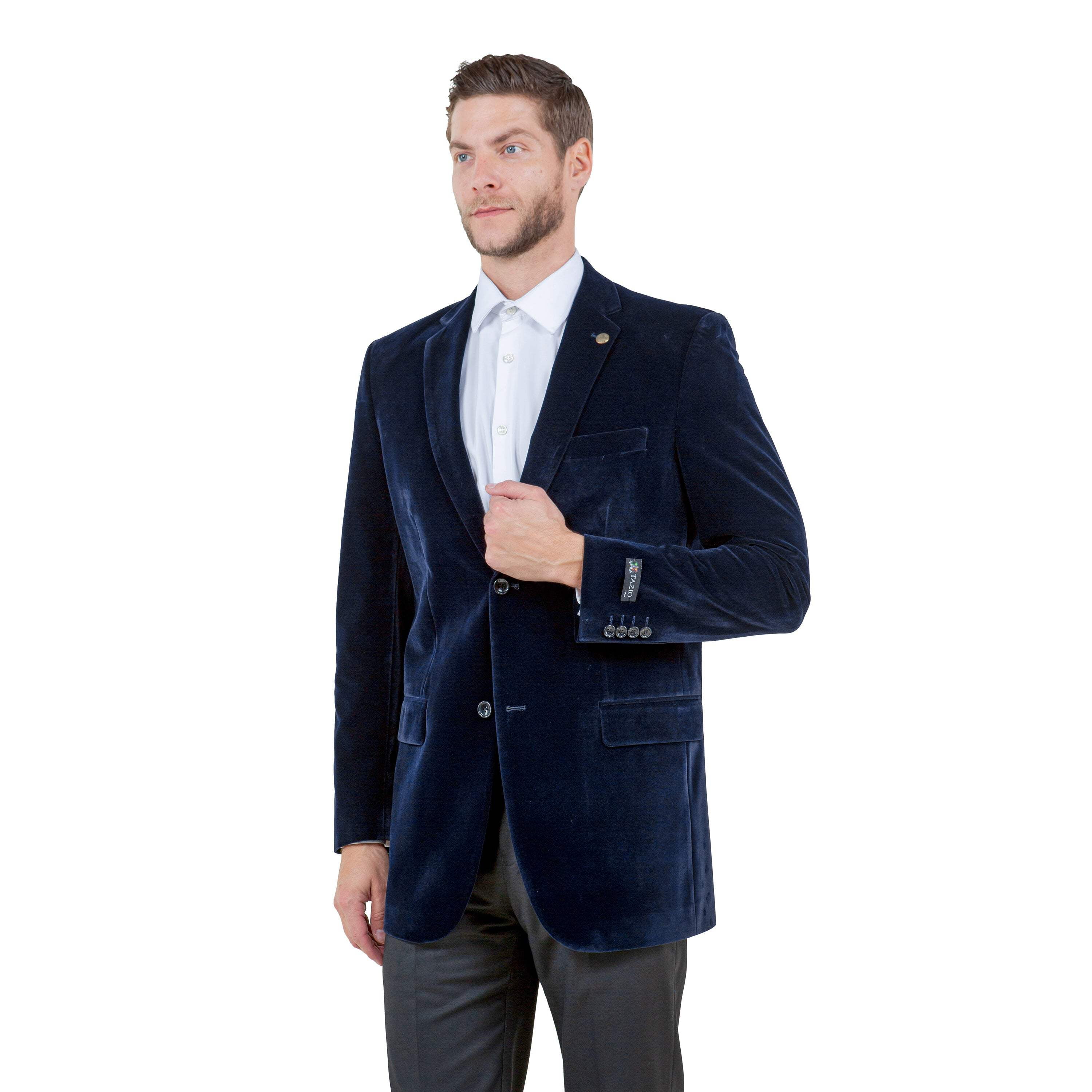 Men's Modern Fit Velvet Blazer Only - Walmart.com