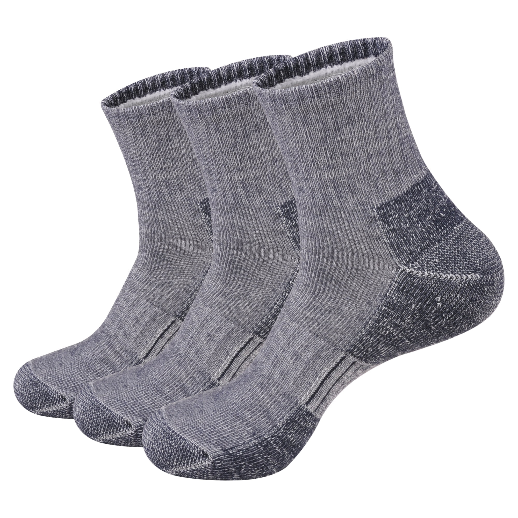 Men's Moisture Wicking Heavy Cushion Wool Blend Quarter Socks - Walmart.com