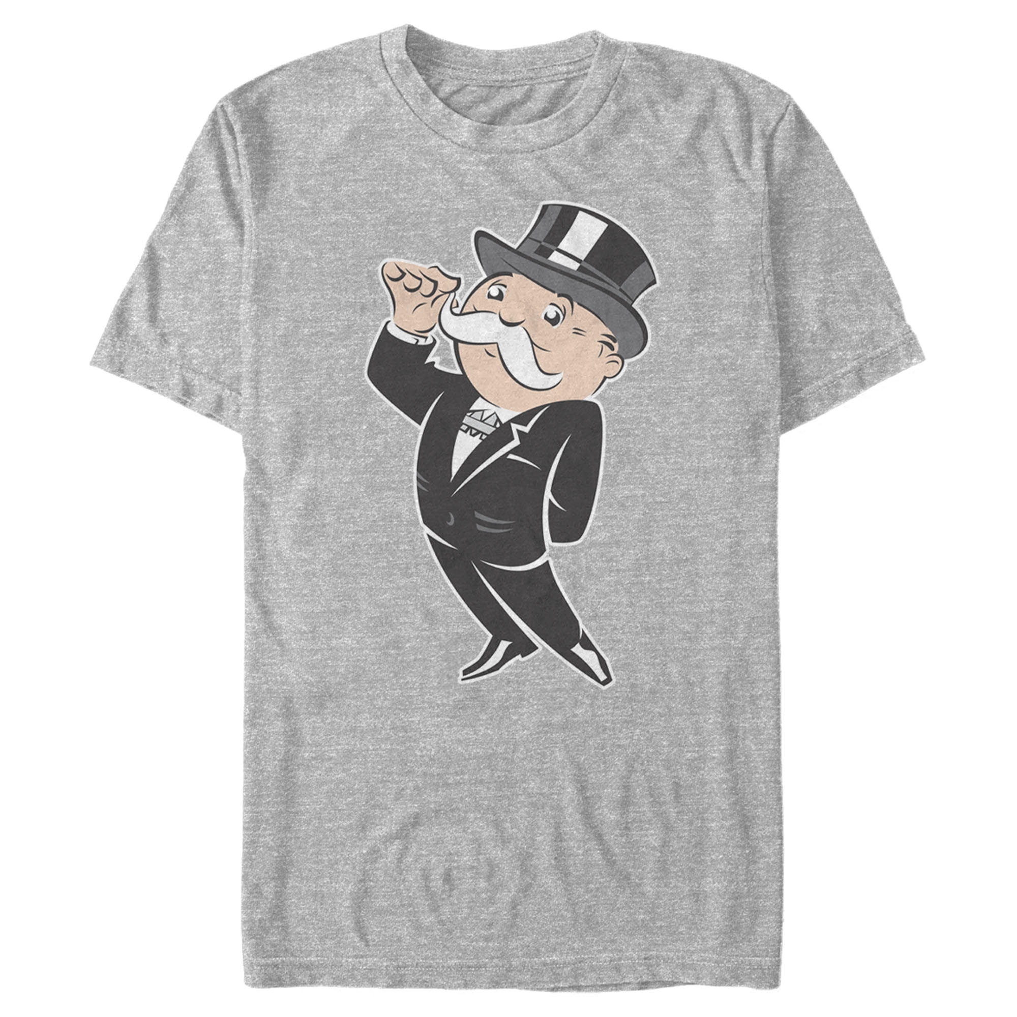 Men's Monopoly Uncle Pennybags Mustache Twirl Graphic Tee Athletic ...