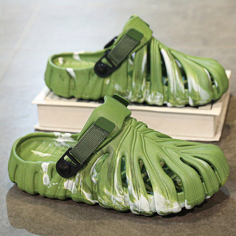 Men's Monstera Clogs, Slip-on Closed Toe Sandals, Soft Sole Walking ...