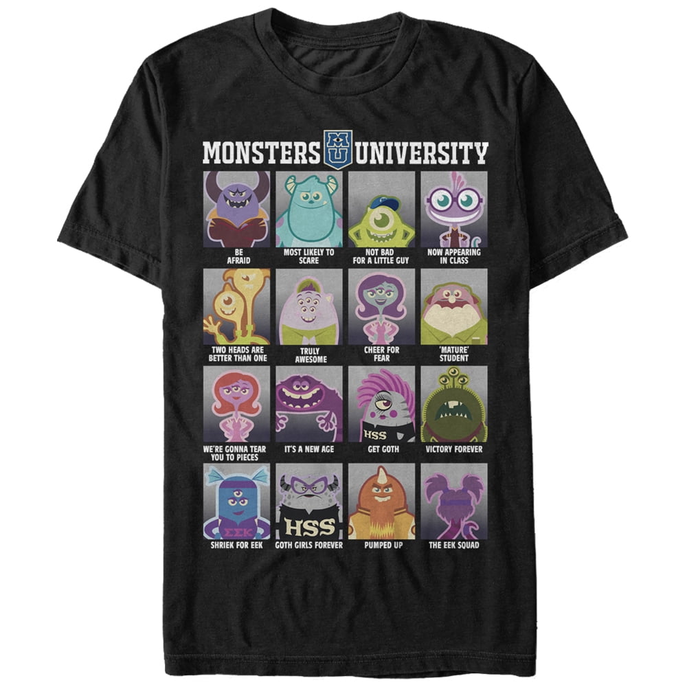 Men's Monsters Inc Yearbook Page Graphic Tee Black Small - Walmart.com