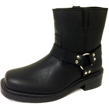 "Men's Genuine Leather Engineer Motorcycle Boots, 12"" Biker Style ...