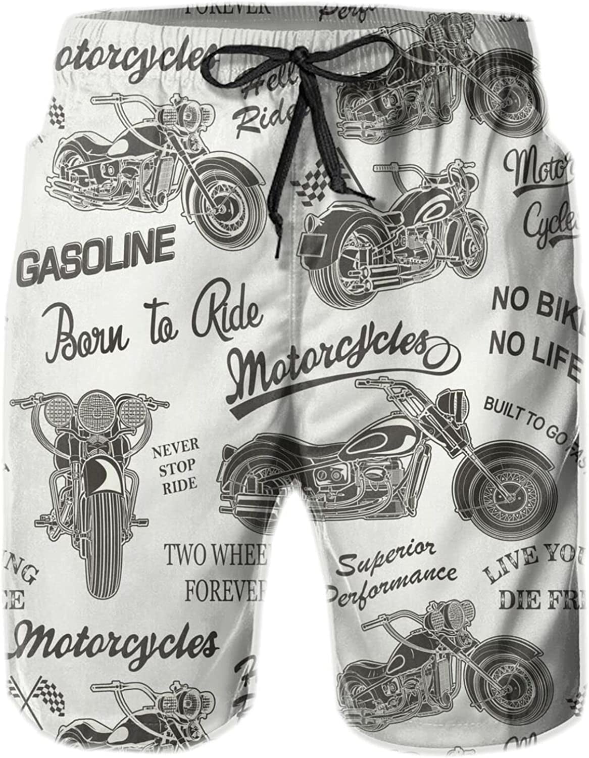 Men's Motorcycle Live Young Swim Trunks Quick Dry Swim Shorts Print ...