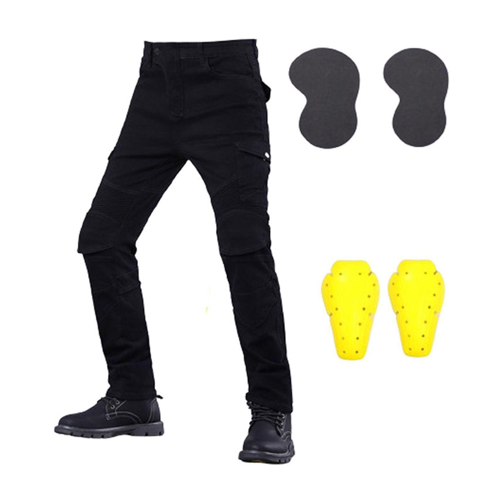 Men's Motorcycle Riding Jeans with Protective Armor Reinforced Denim ...