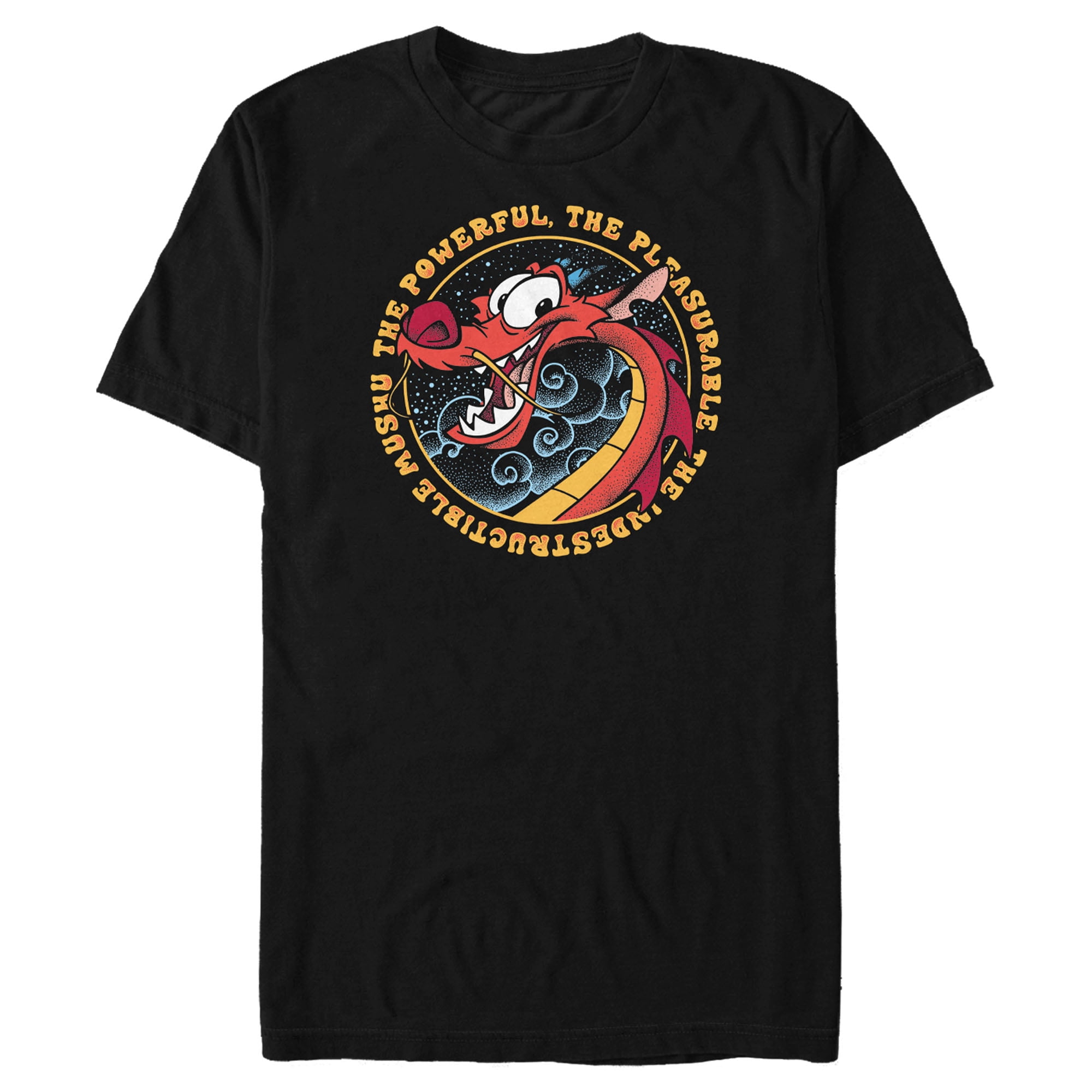 Men's Mulan Mushu Indestructible Powerful Description Graphic Tee Black ...