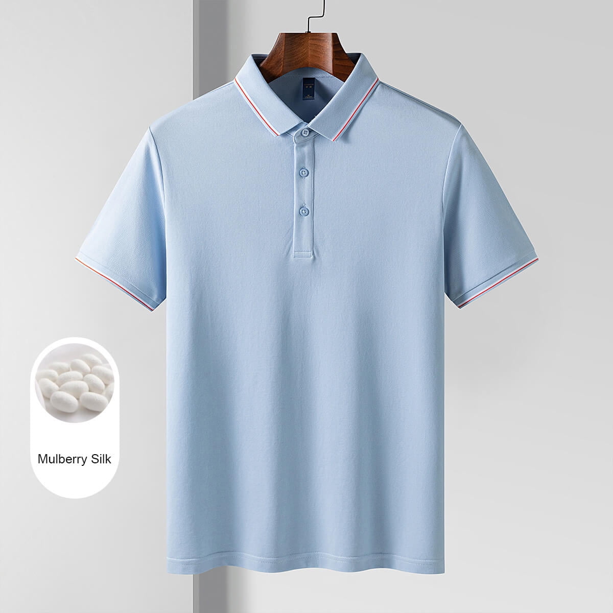 Men's Mulberry Silk Polo Shirts Summer Shirts Short Sleeve Polo Shirt ...