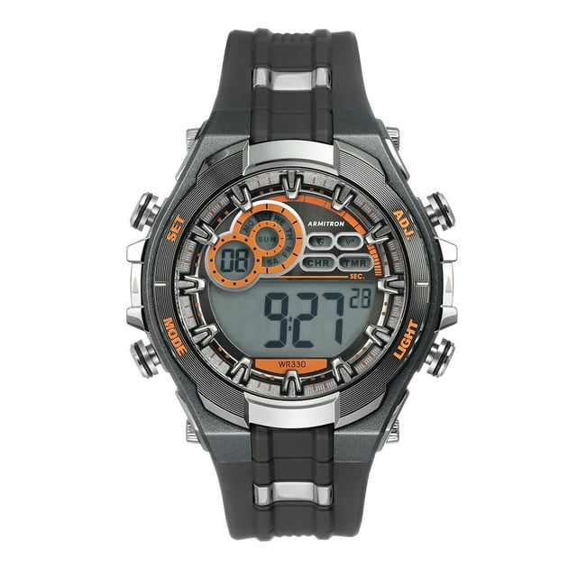Men's Multi-Functional Digital Gray and Black Watch - Walmart.com