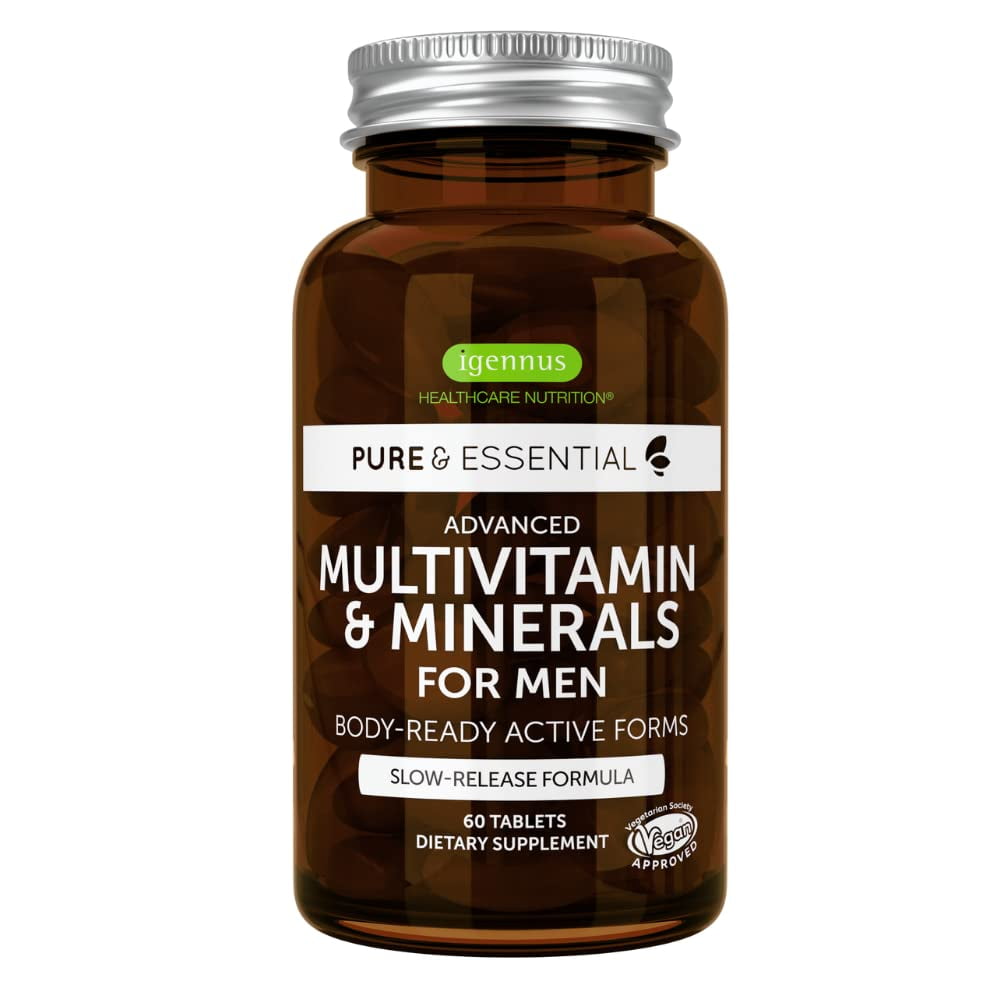 Men's Multivitamin, Methylated B-Vitamins, Clean Label & Vegan, High ...