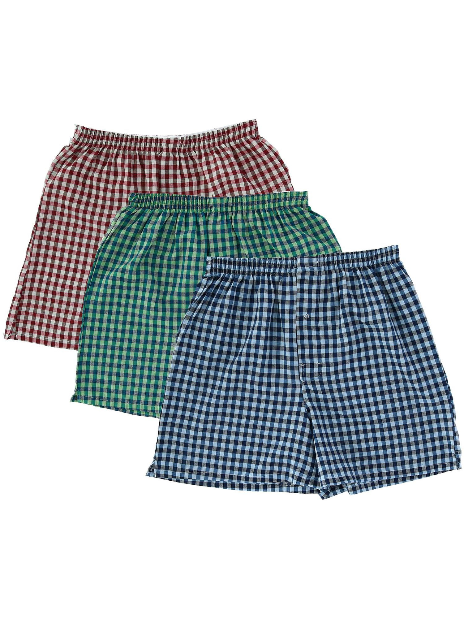 Men's Munsingwear KNOMW572 Fancy Woven 100% Cotton Snap Fly Boxer - 3 ...