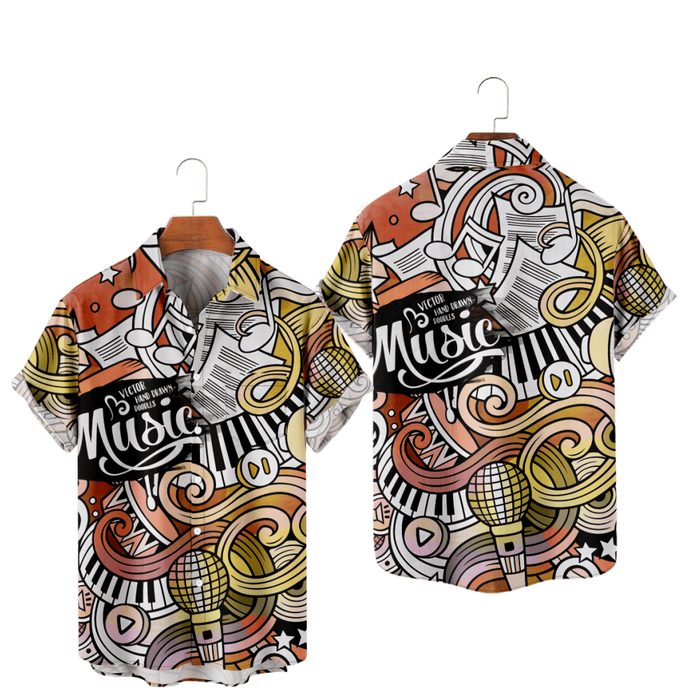 Men's Music shirts Short Sleeves 3D Printed Shirts Hip Hop Short Sleeve ...