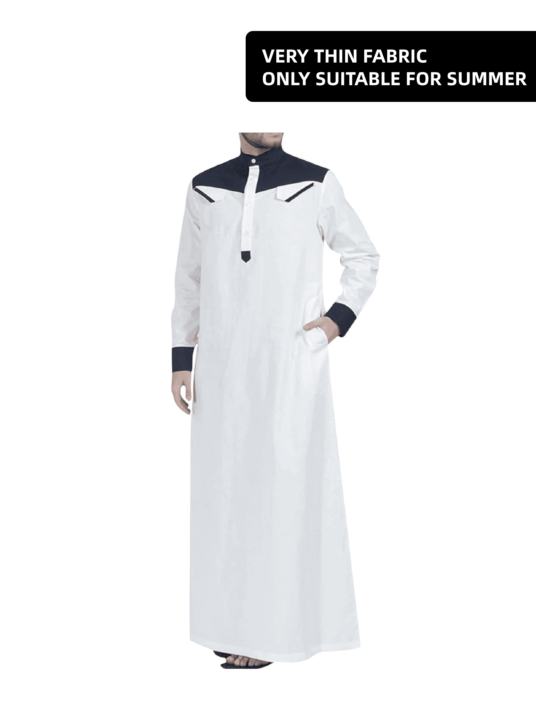 Men's Muslim Kaftan Thobe, Black Traditional Middle East Saudi Arabic ...