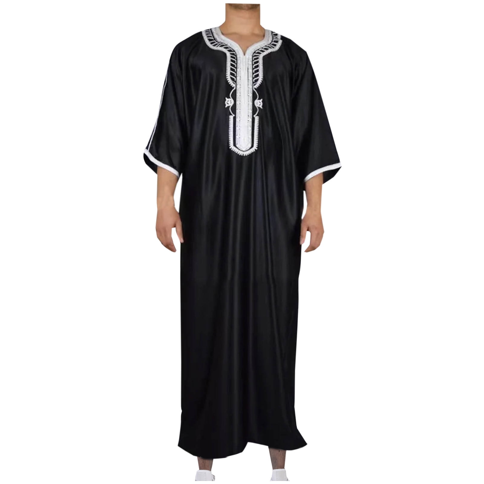 Men's Muslim Thobe Loose Fit Islamic Middle East Saudi Arabic Robes ...