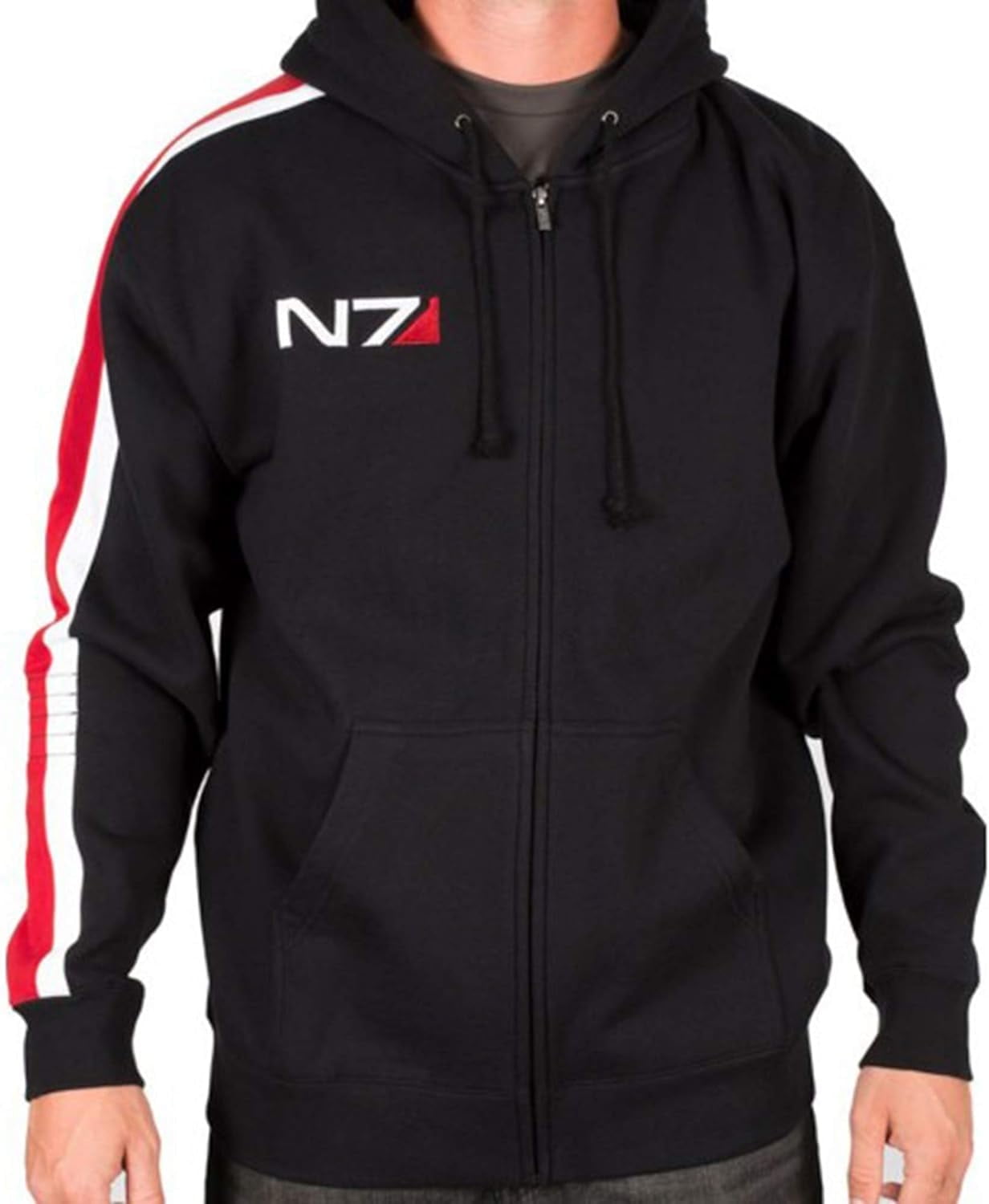 Men's N7 Hoodie Mass 3 Commander Shepard Bomber Cosplay Costume Black ...