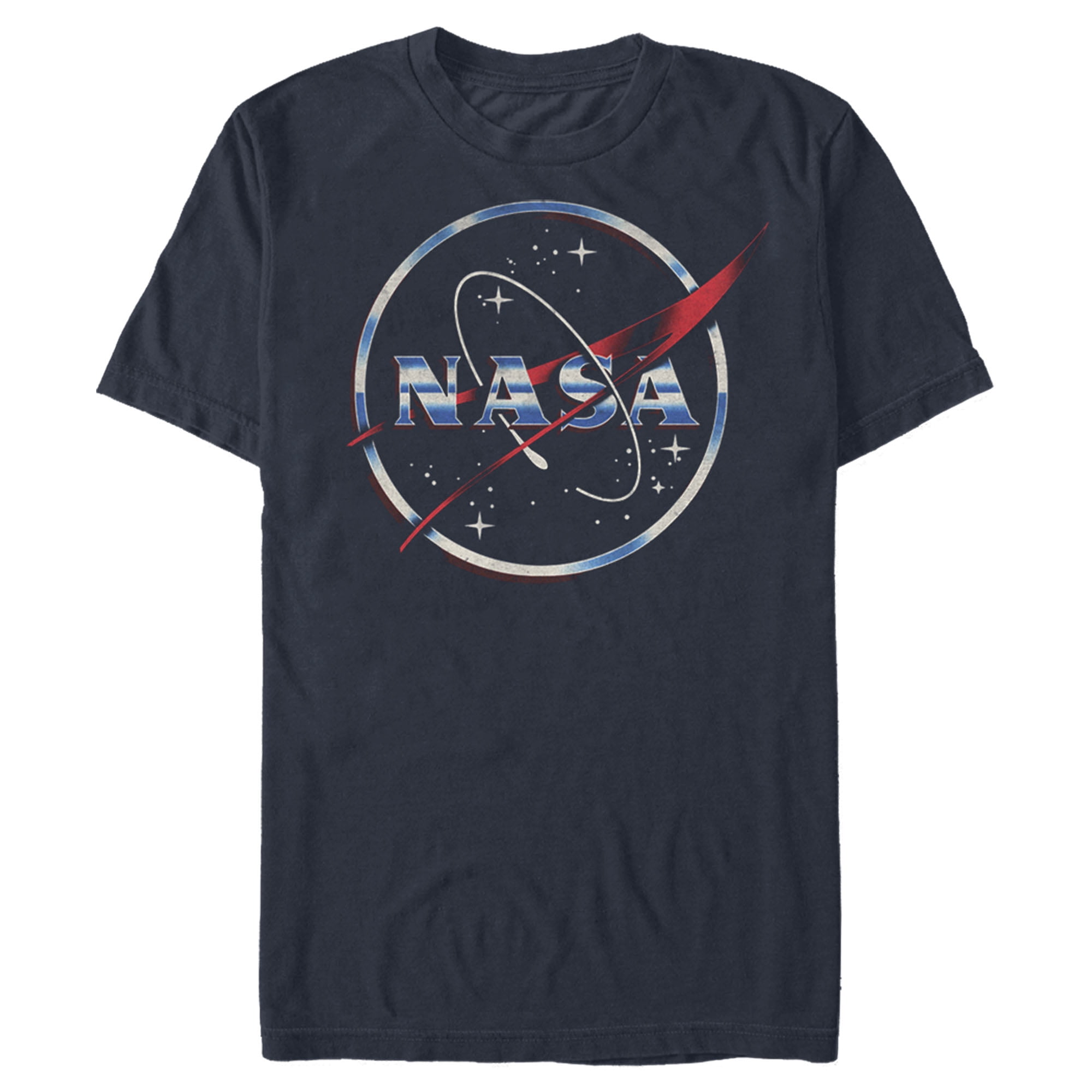 Men's NASA 80s Space Station Logo Graphic Tee Navy Blue Medium ...