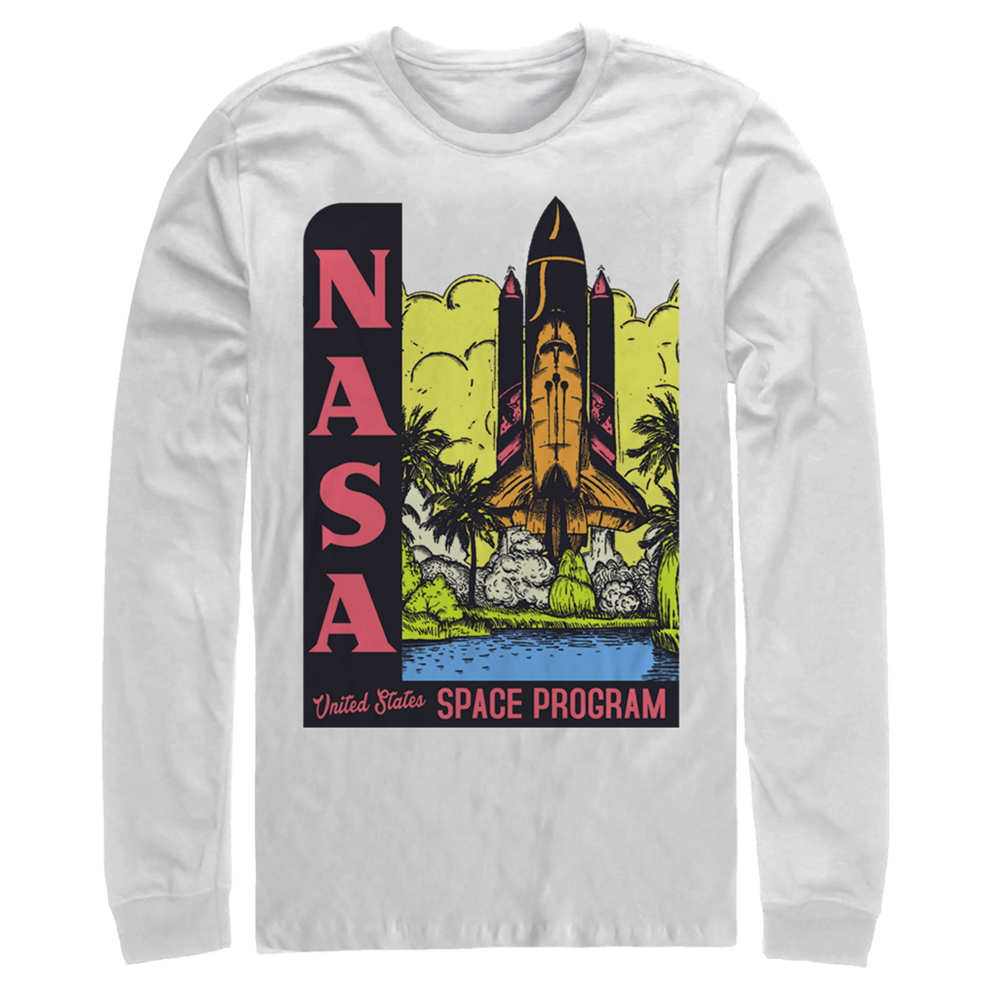 Men's NASA Bold Space Program Long Sleeve Shirt White Large - Walmart.com