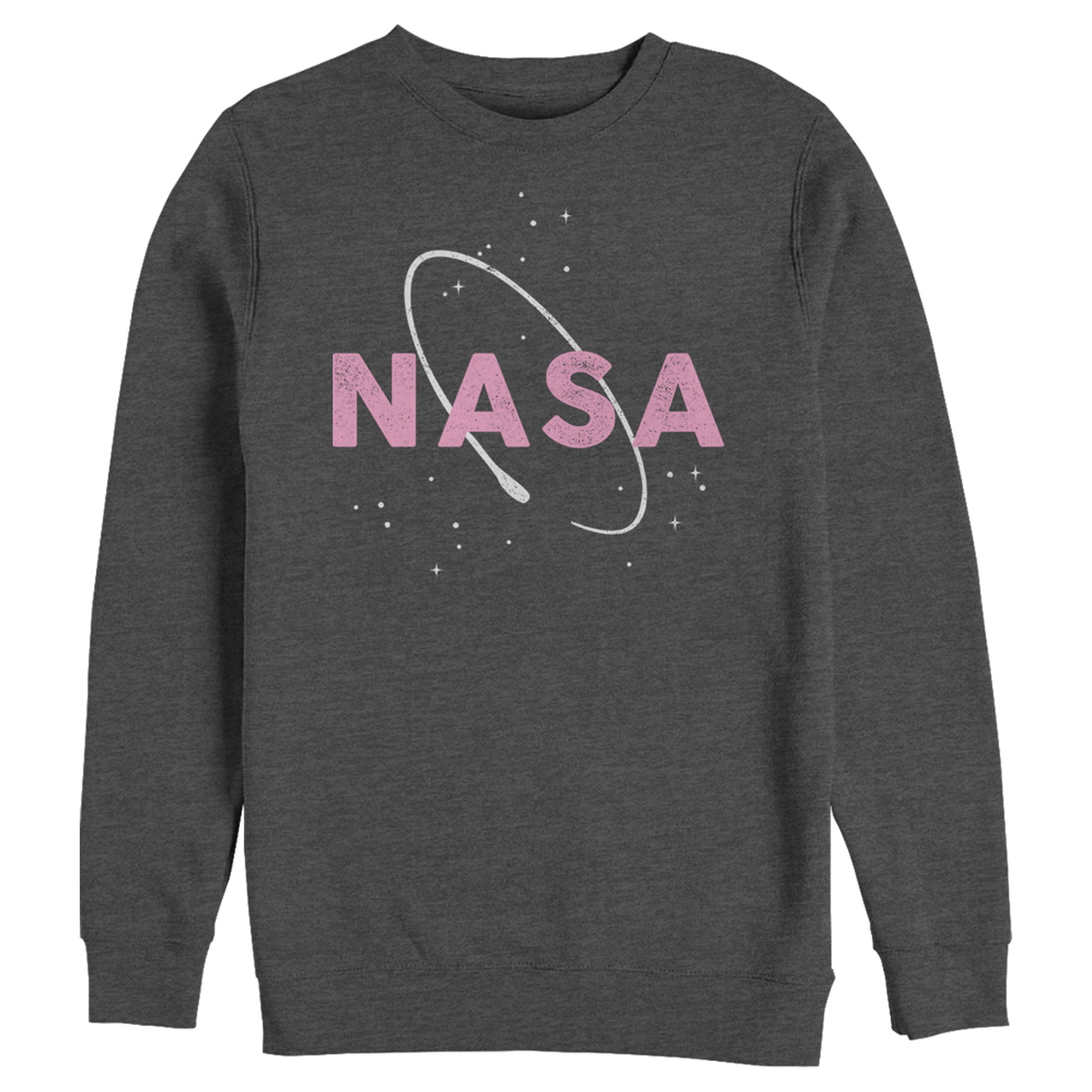 Men's NASA Logo With Space Ring Sweatshirt Charcoal Heather Medium ...