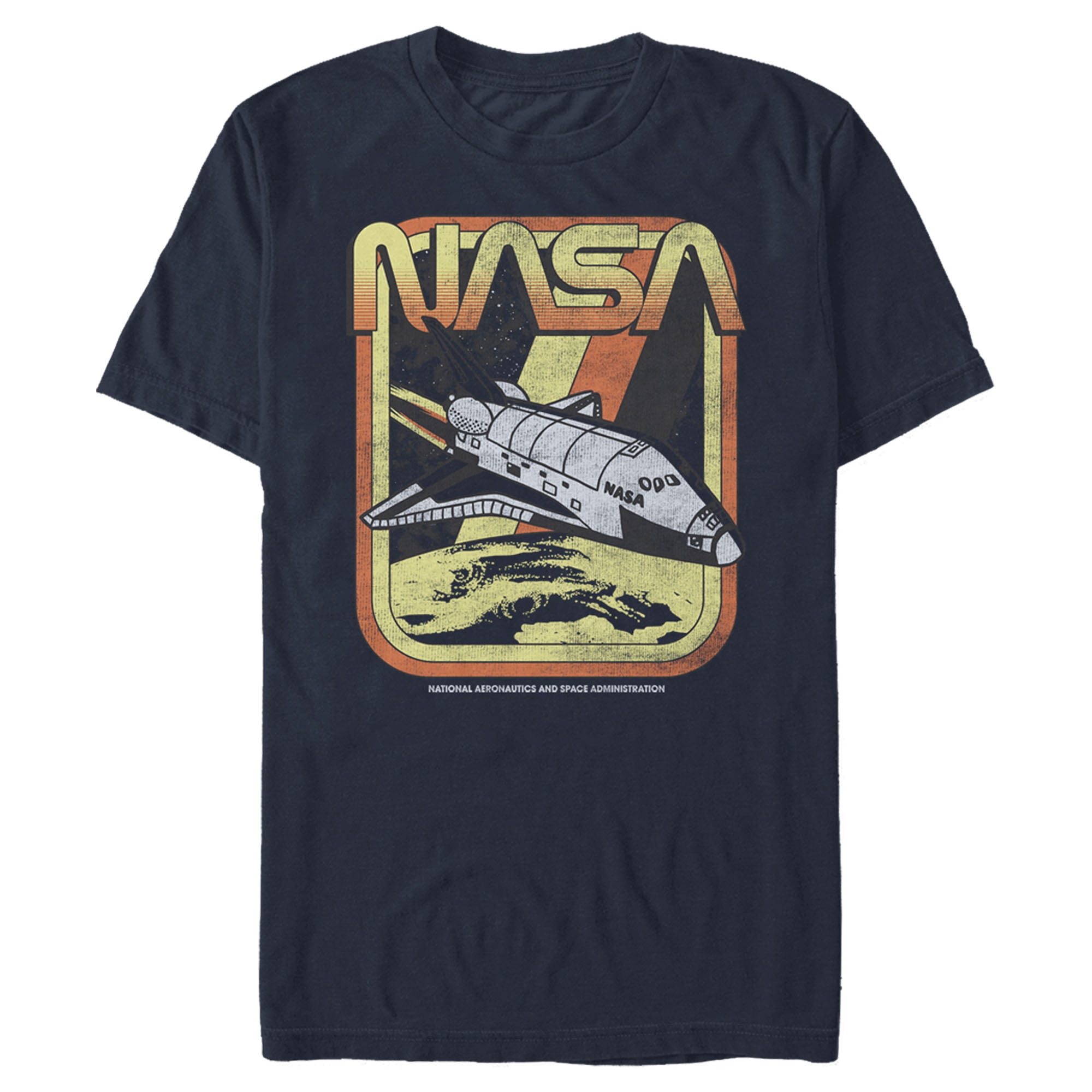 Men's NASA Retro Rocket Poster Graphic Tee Navy Blue Large - Walmart.com