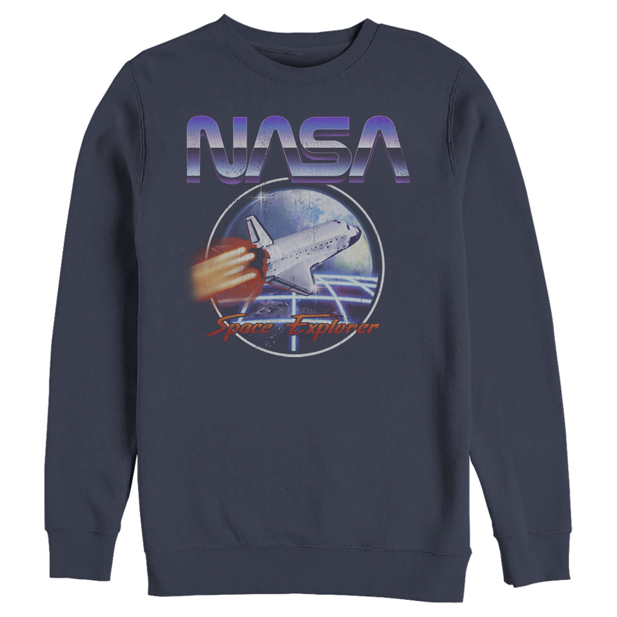 Men's NASA Retro Space Explorer Sweatshirt Navy Blue Large - Walmart.com