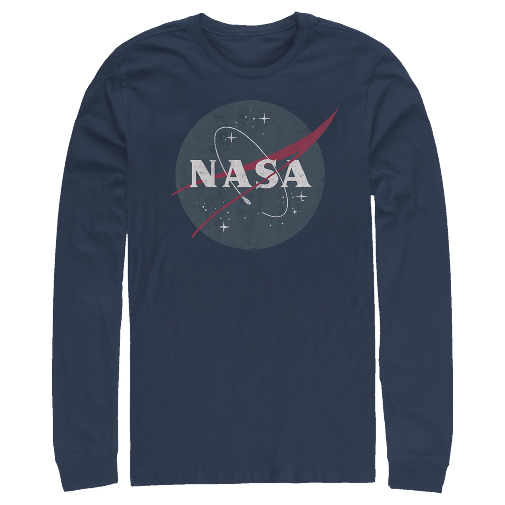 Men's NASA Simple Vintage Logo Long Sleeve Shirt Navy Blue Medium ...