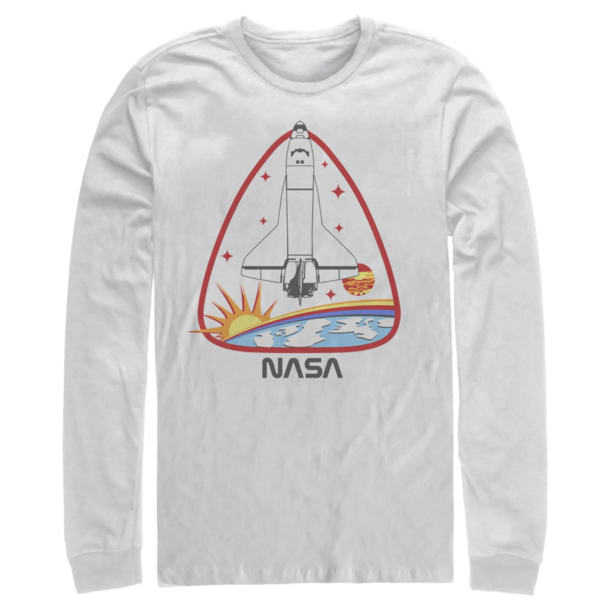 Men's NASA Space Shuttle Crest Long Sleeve Shirt White Medium - Walmart.com