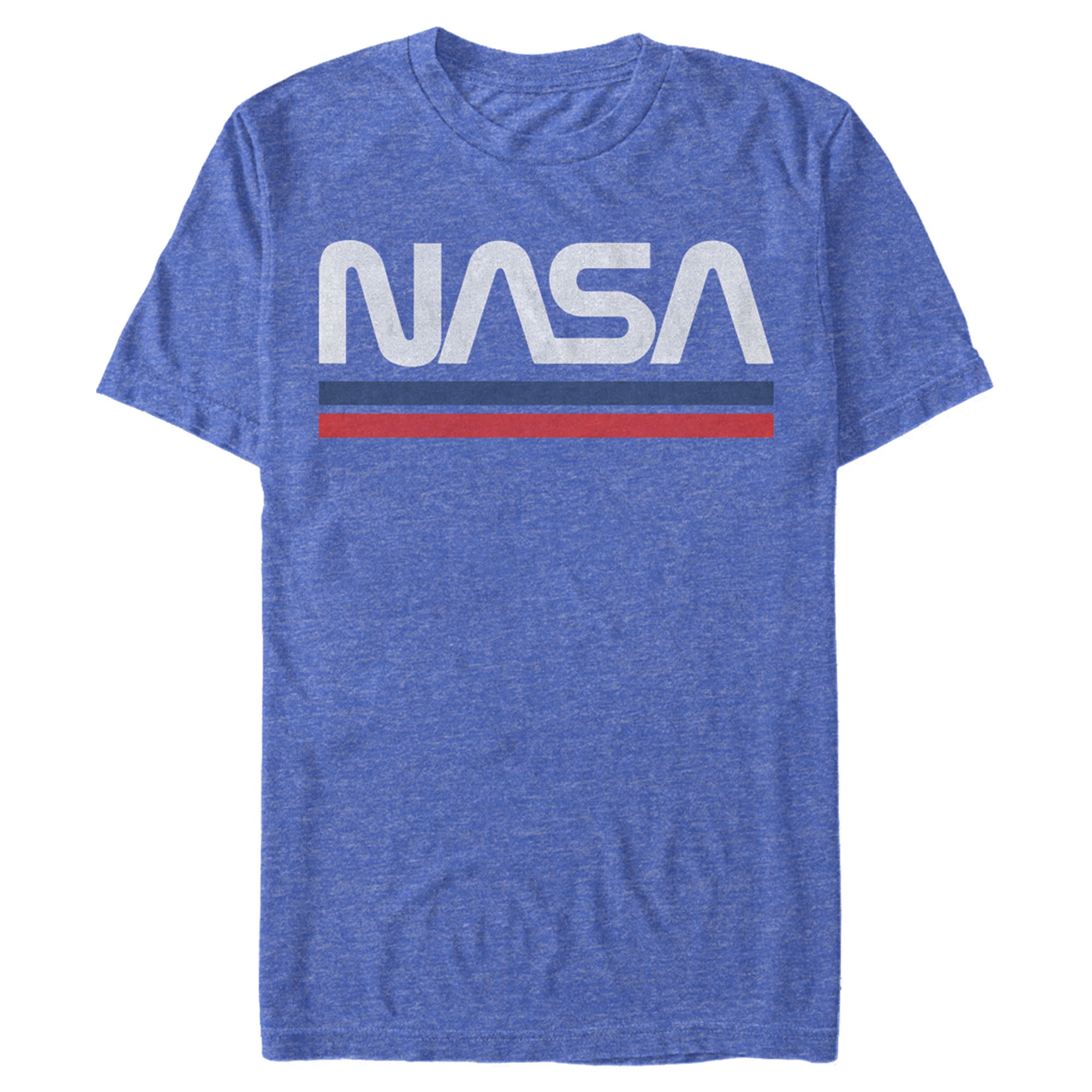 Men's NASA Stripe Minimal Logo Vintage Graphic Tee Royal Blue Heather ...