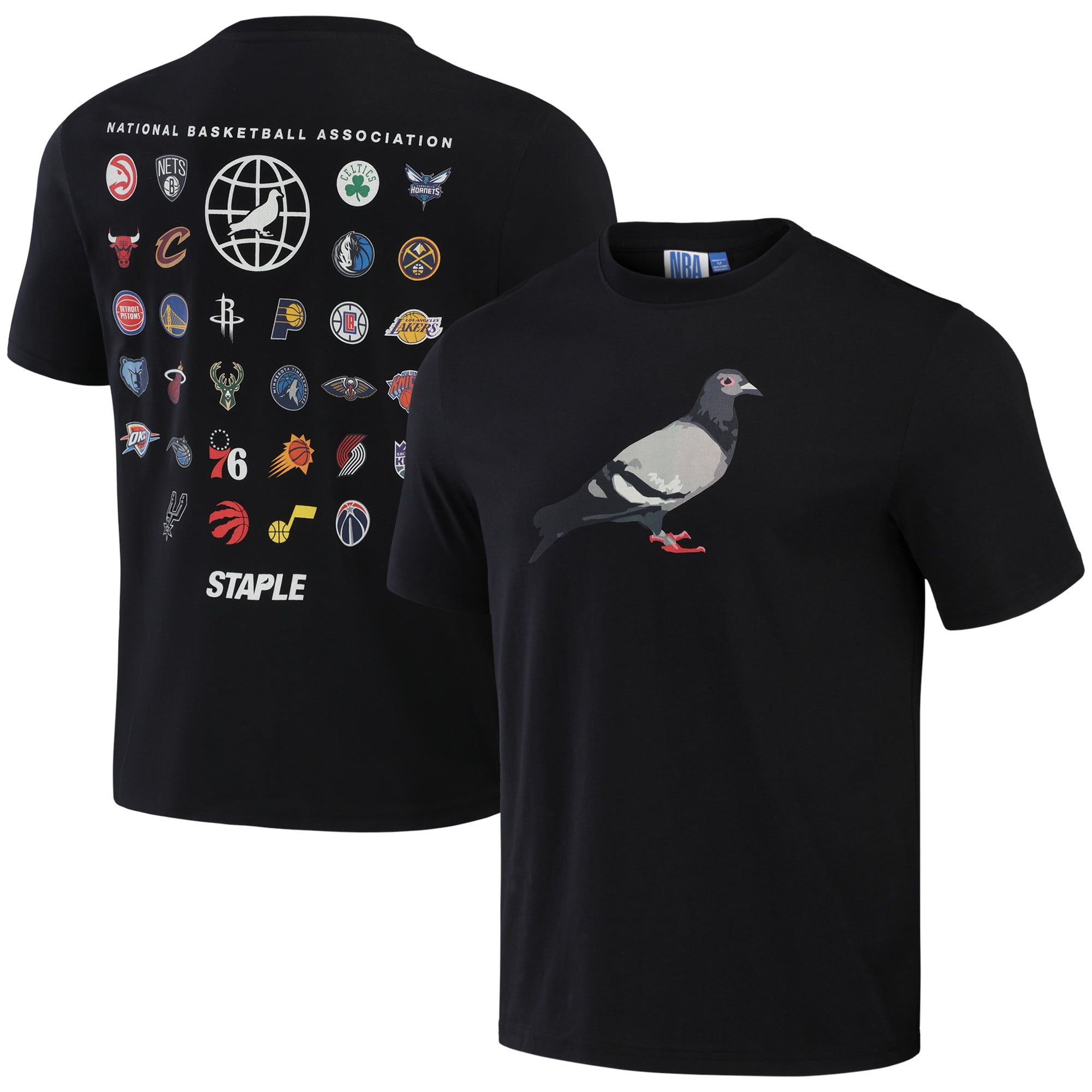 Men's NBA x Staple Black All Teams Flock T-Shirt - Walmart.com