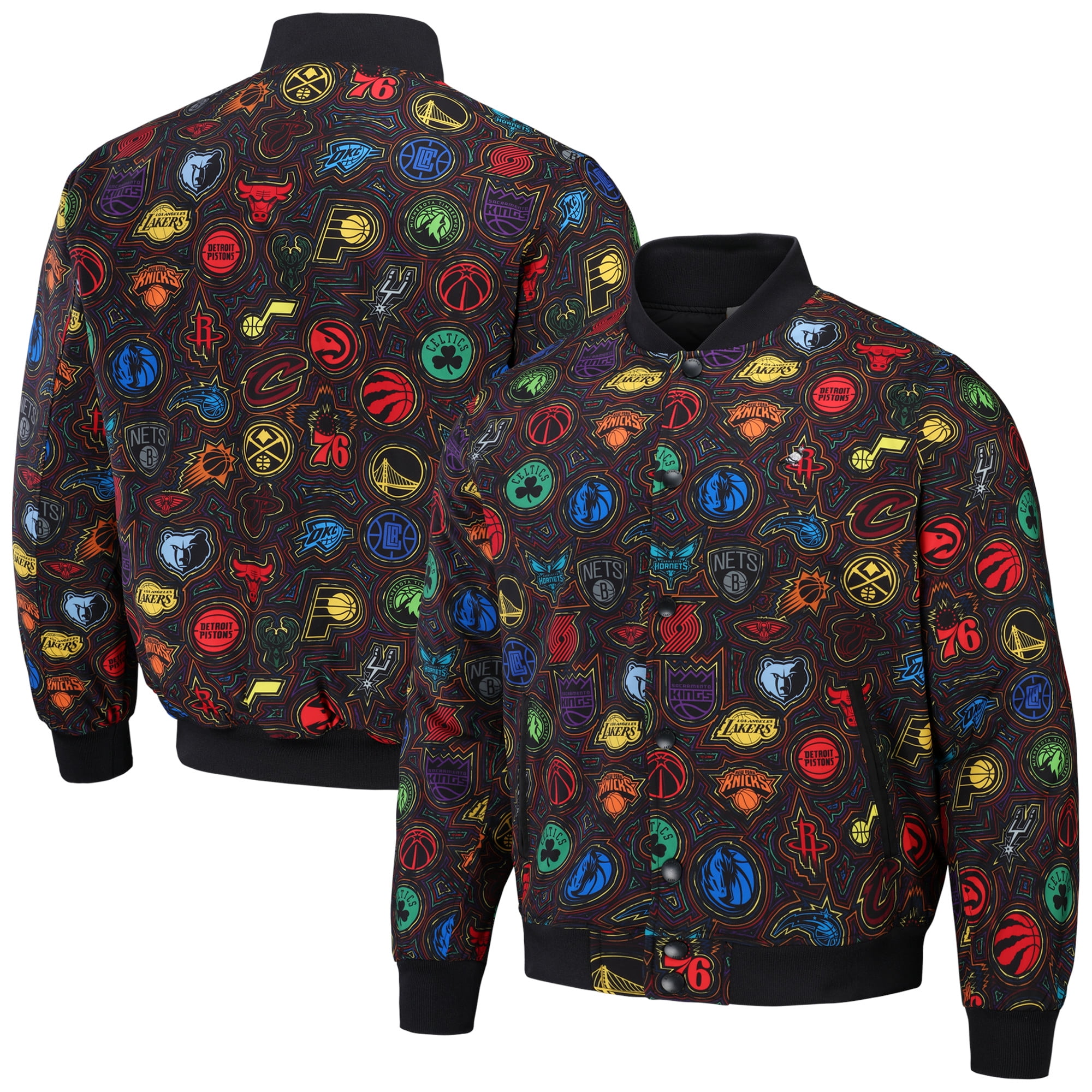Men's NBA x Staple Black All Teams Fusion Full-Snap Jacket - Walmart.com