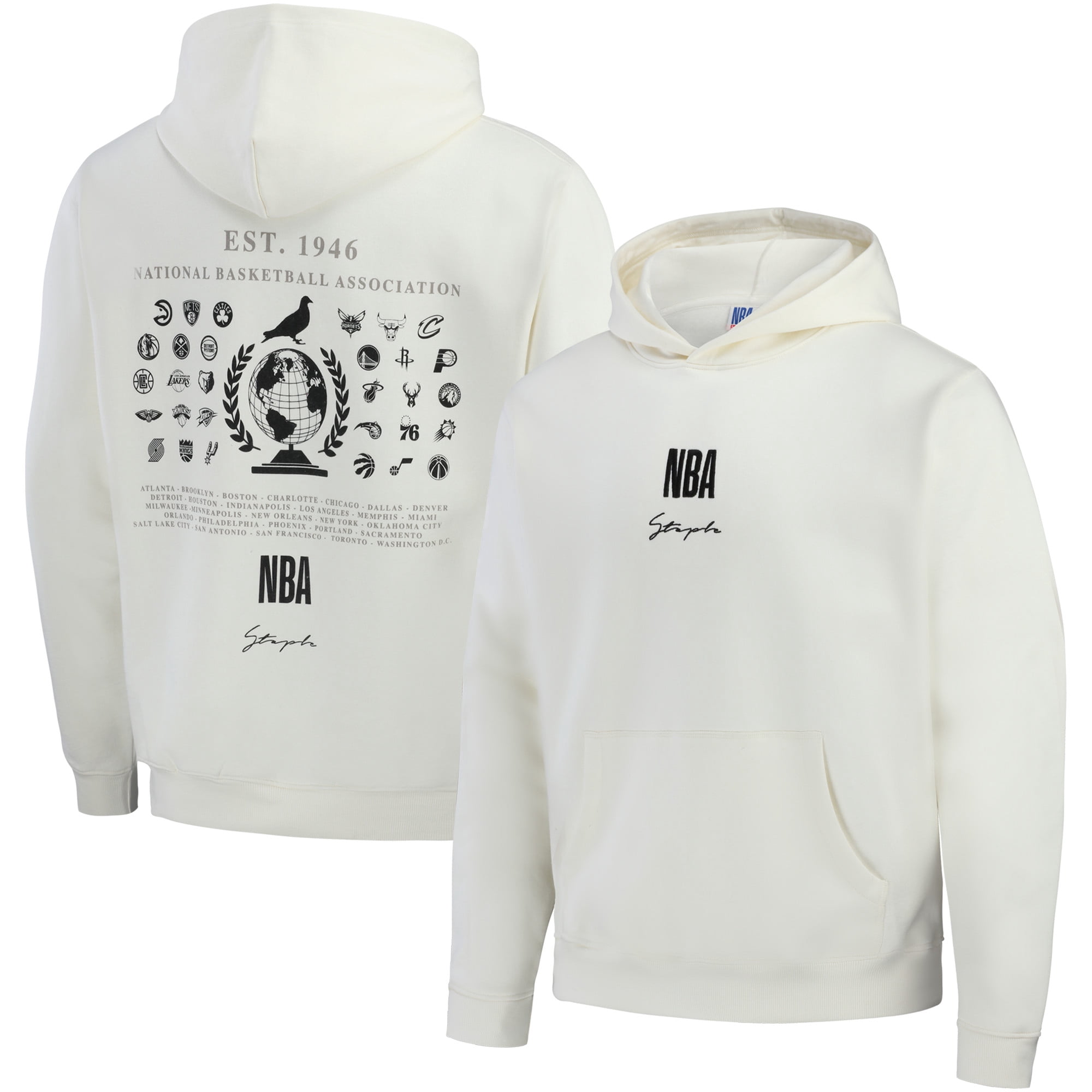 Men's NBA x Staple Cream All Teams Birds of a Feather Pullover Hoodie ...