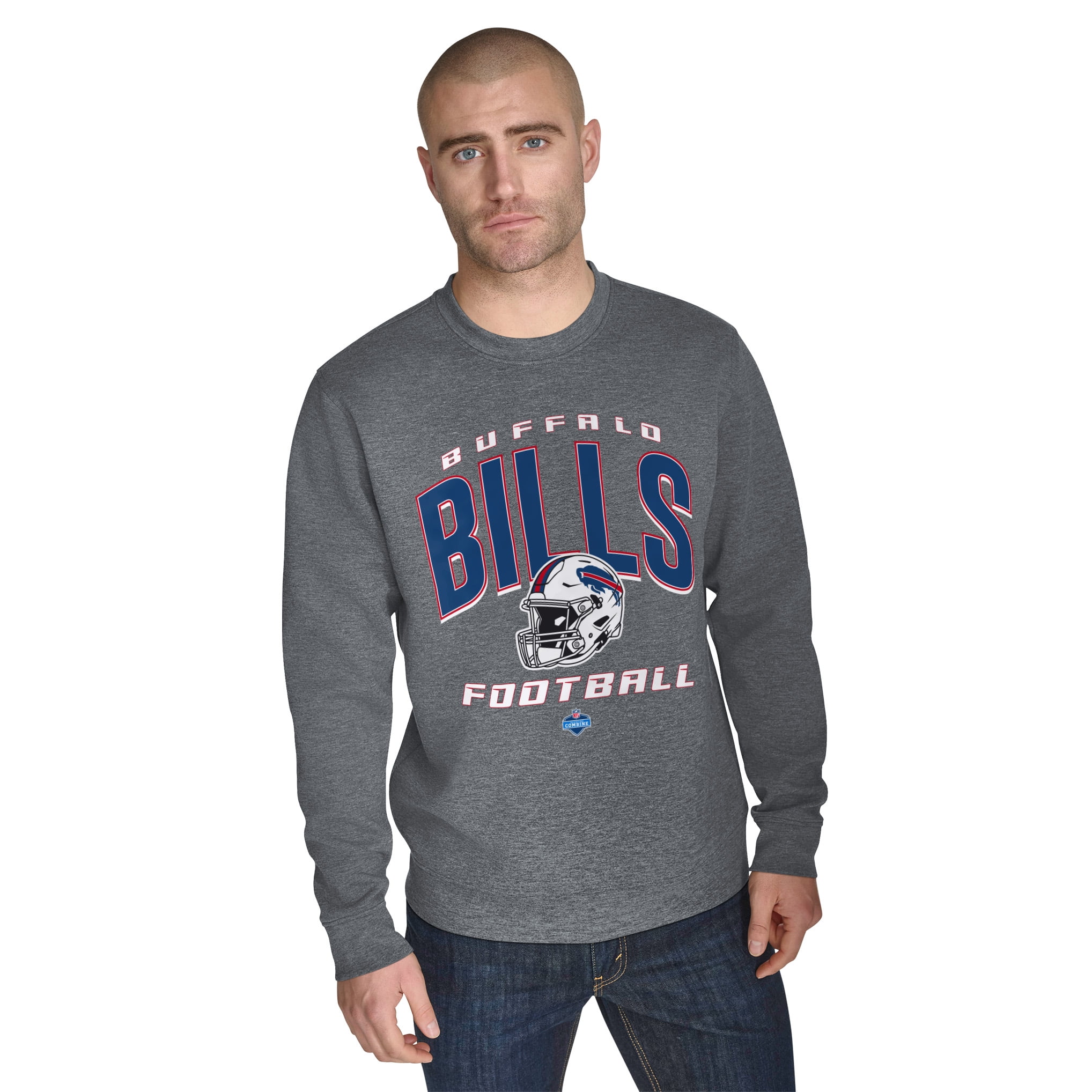 Men's NFL Combine Buffalo Bills Charcoal Heather Crewneck Fleece ...