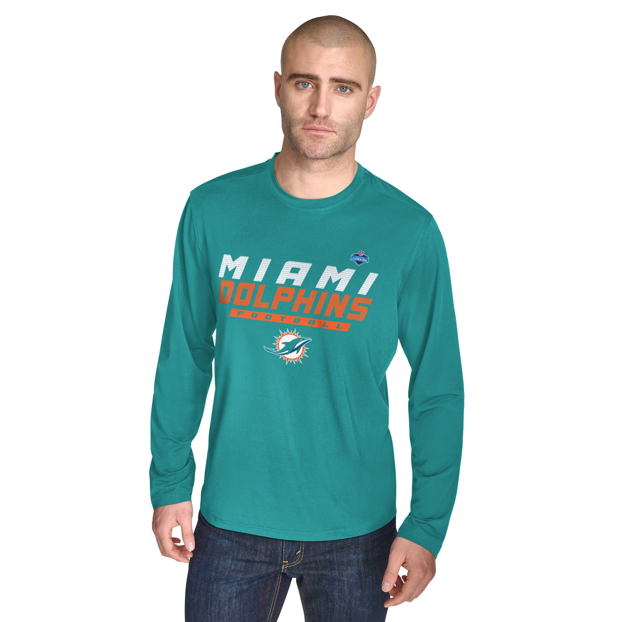 Men's NFL Combine Miami Dolphins Long Sleeve Graphic T-shirt, Sizes S ...
