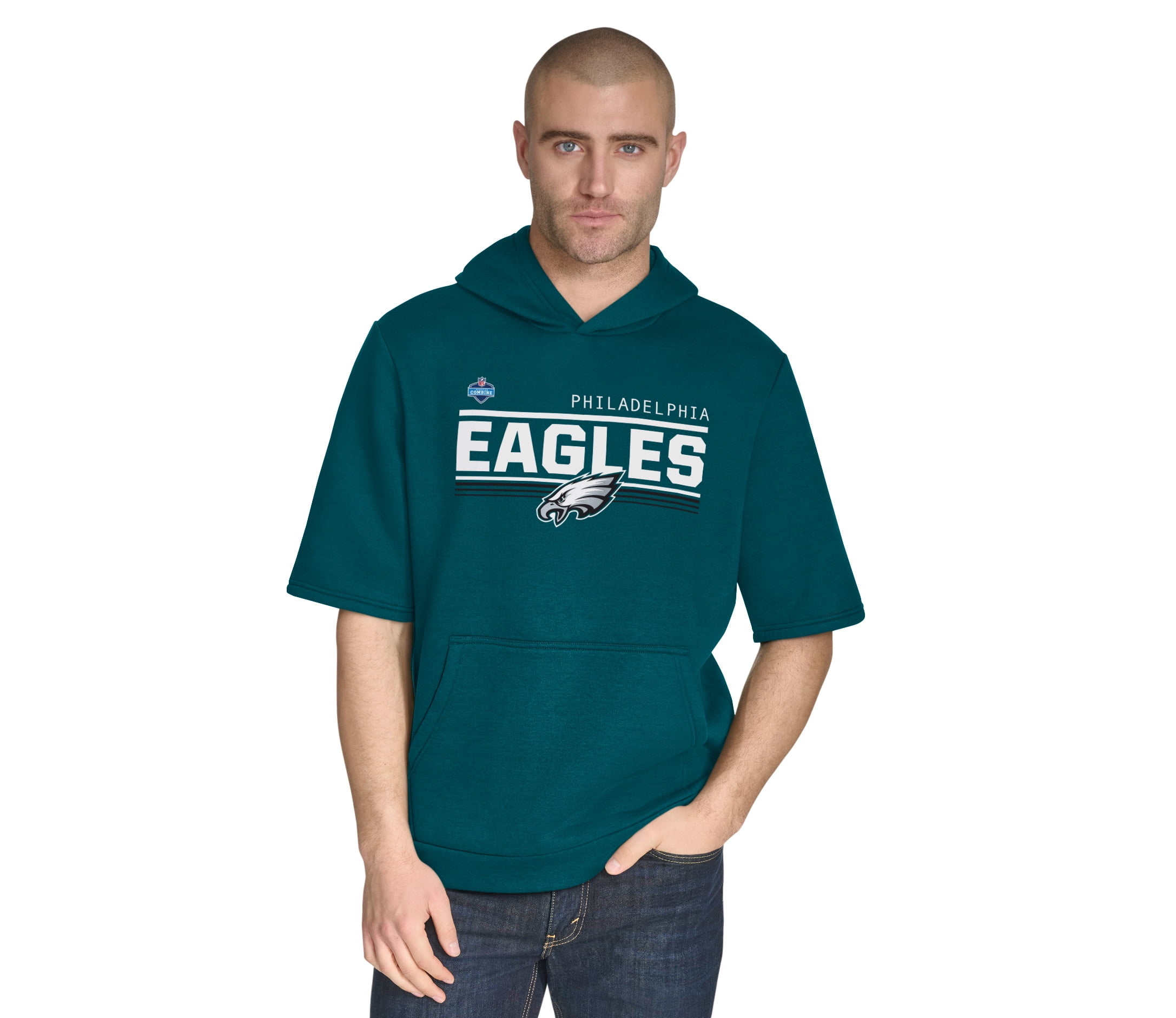 Men's NFL Combine Philadelphia Eagles Short Sleeve Fleece Hoodie, Sizes ...