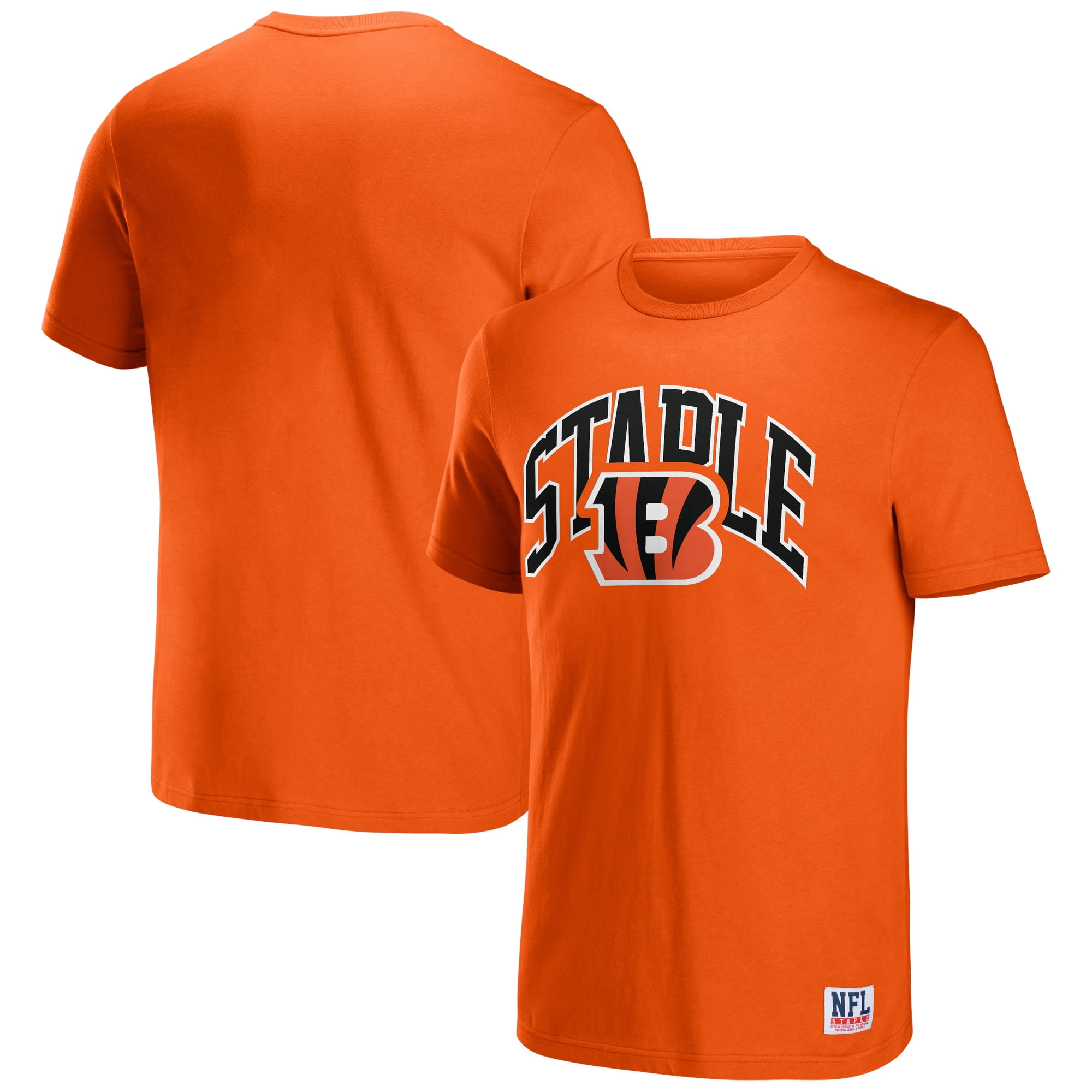 Men's NFL x Staple Orange Cincinnati Bengals Logo Lockup T-Shirt ...